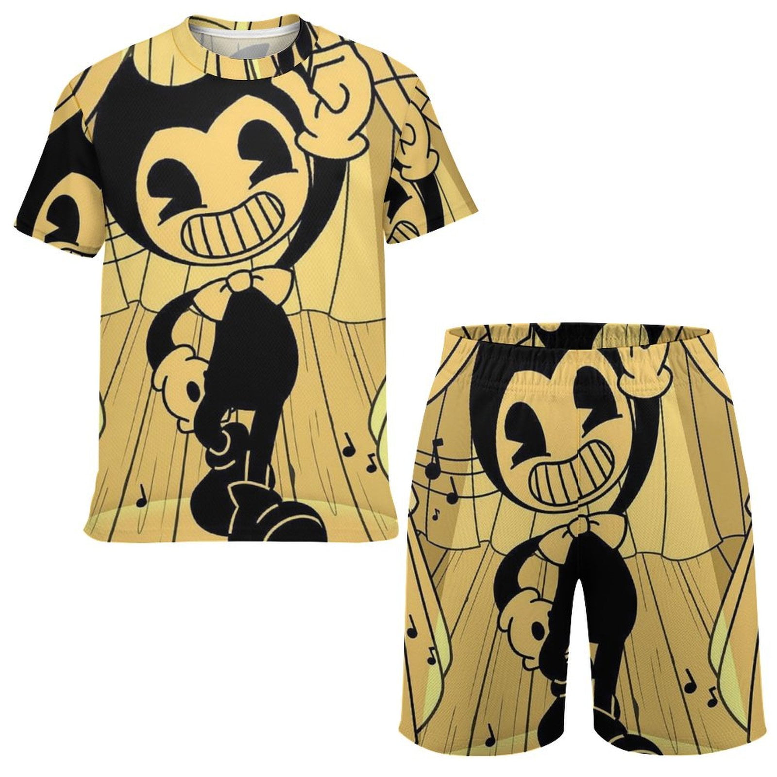 Bendy And The Ink Machine Boys Short Sleeve Mesh T-Shirt And Shorts ...