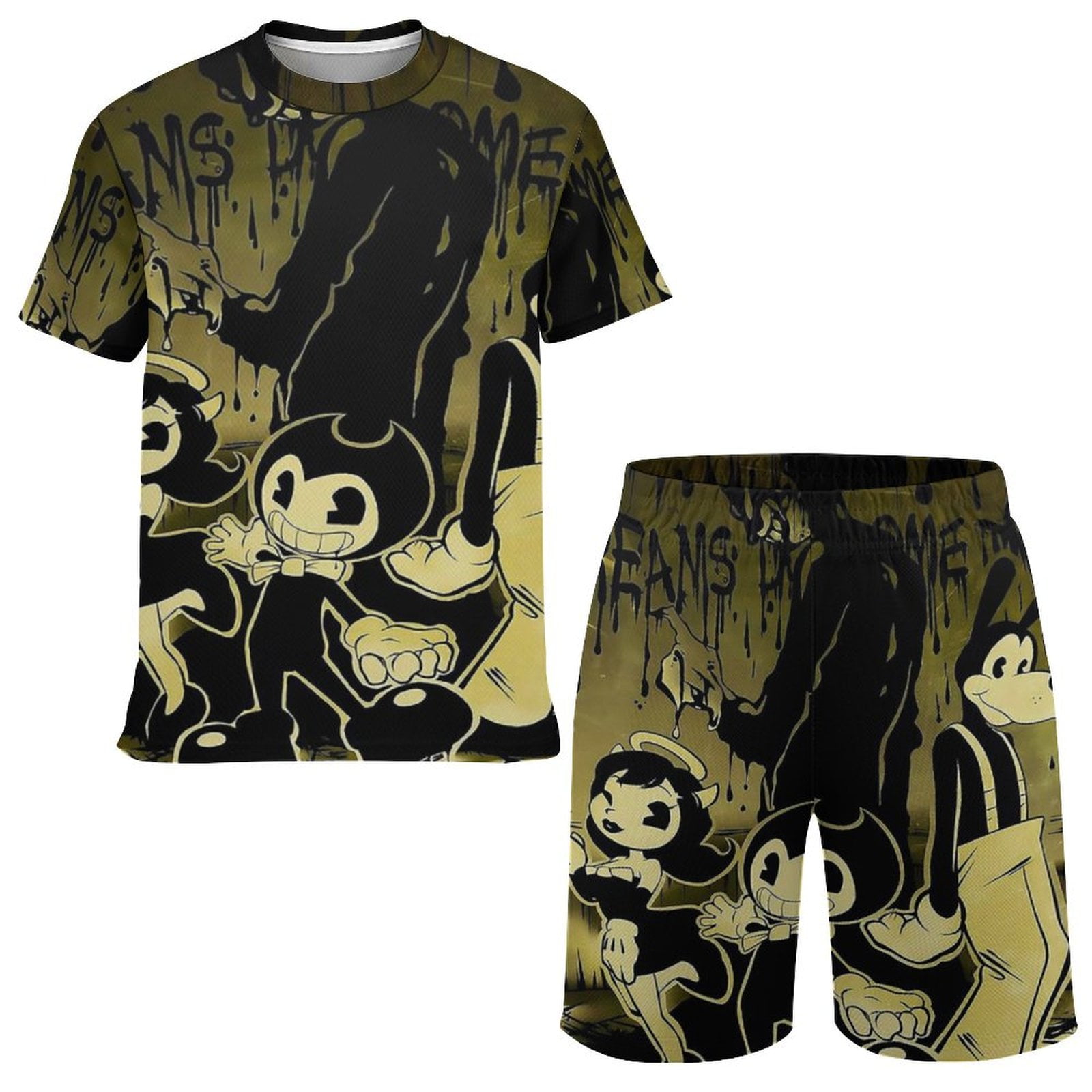 Bendy And The Ink Machine Boys Short Sleeve Mesh T-Shirt And Shorts ...