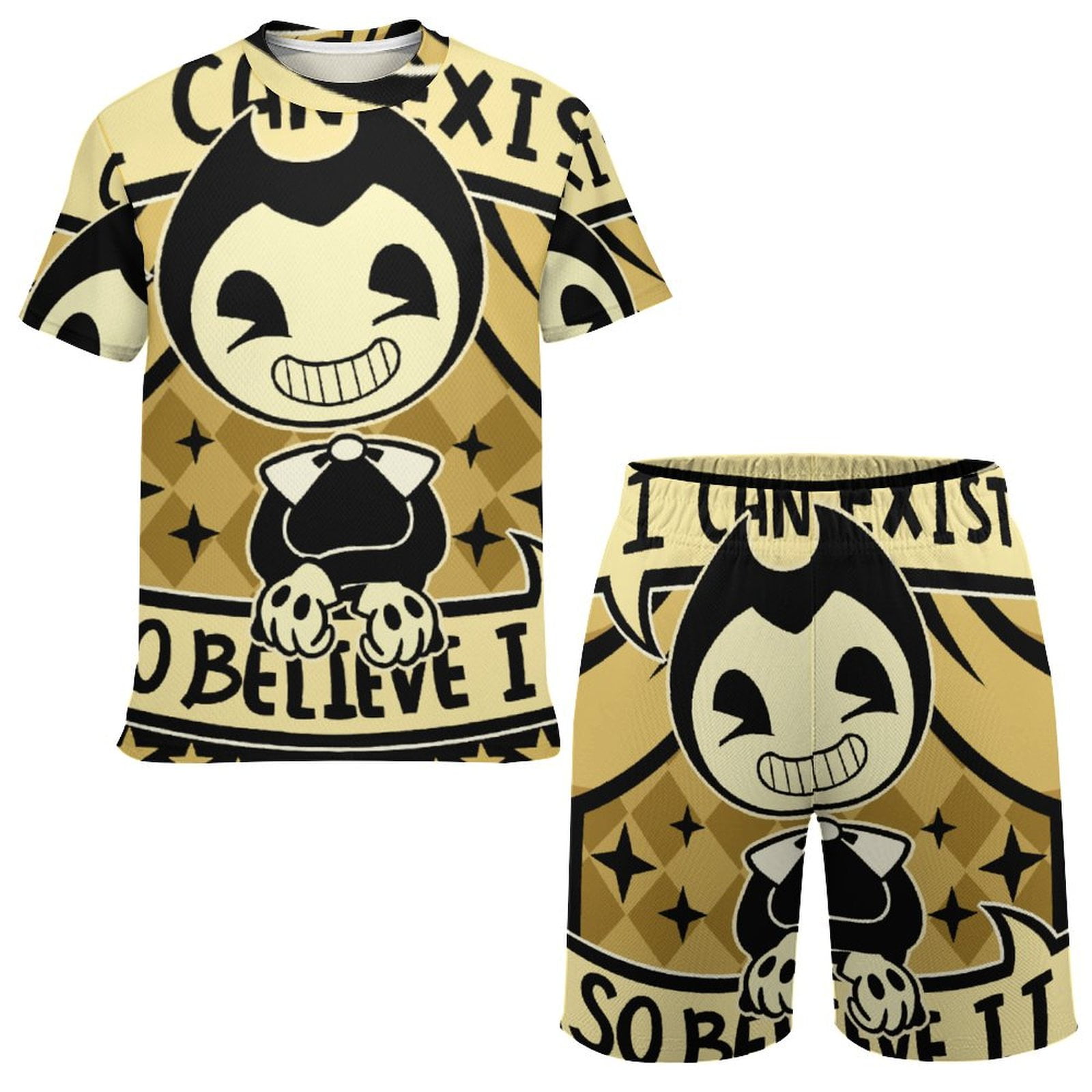 Bendy And The Ink Machine Boys Short Sleeve Mesh T-Shirt And Shorts ...