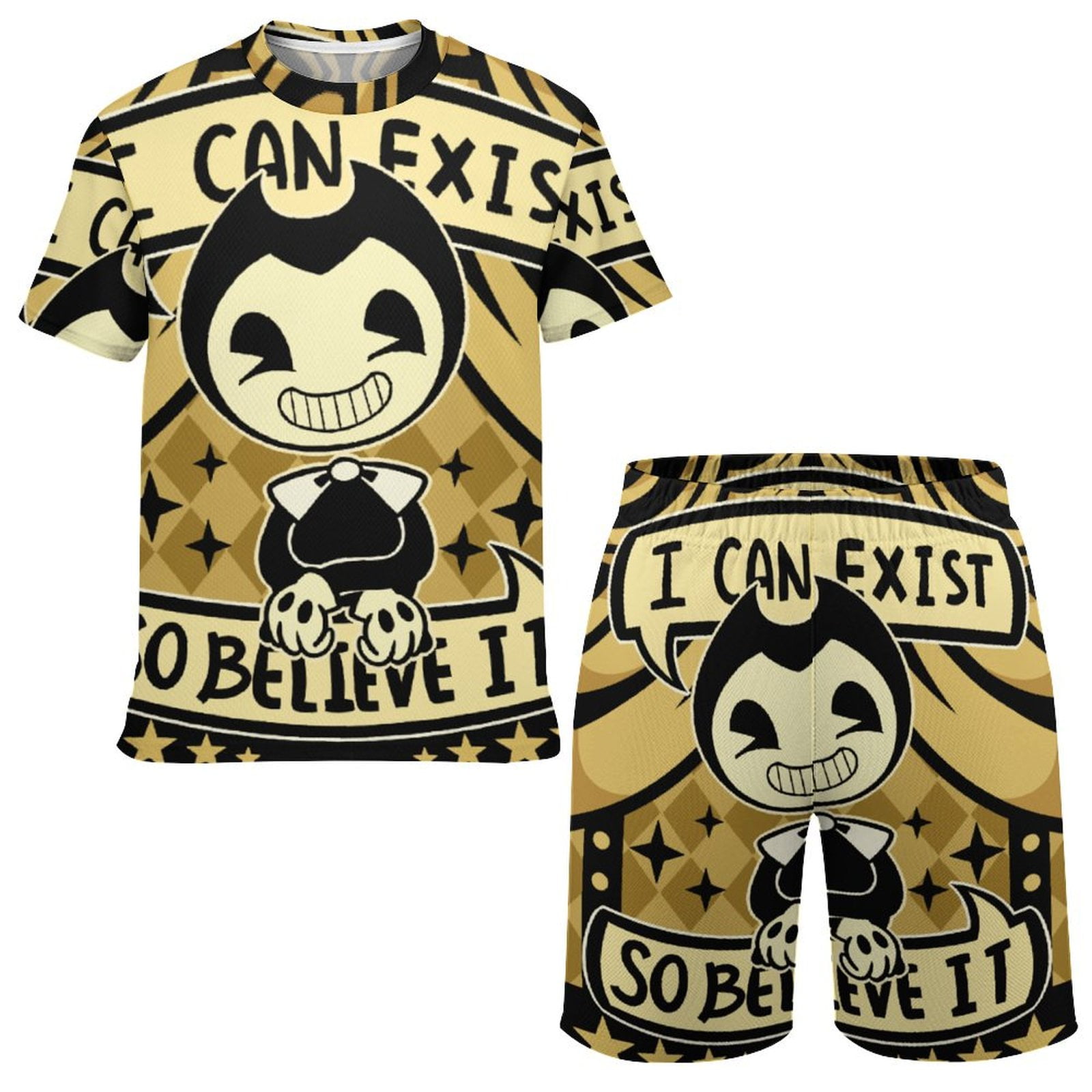 Bendy And The Ink Machine Boys Short Sleeve T-Shirt And Mesh Shorts ...