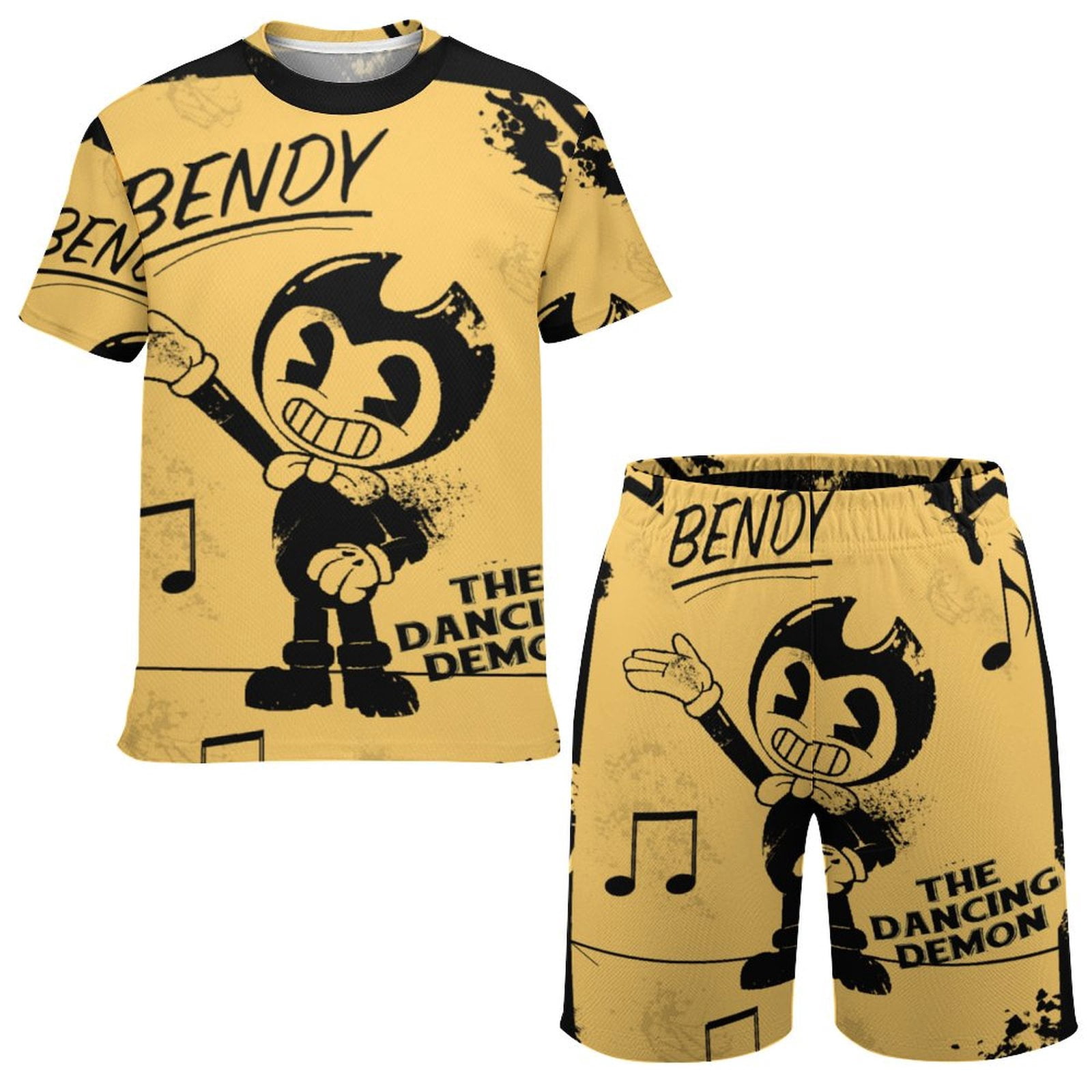 Bendy And The Ink Machine Boys Short Sleeve T-Shirt And Mesh Shorts ...