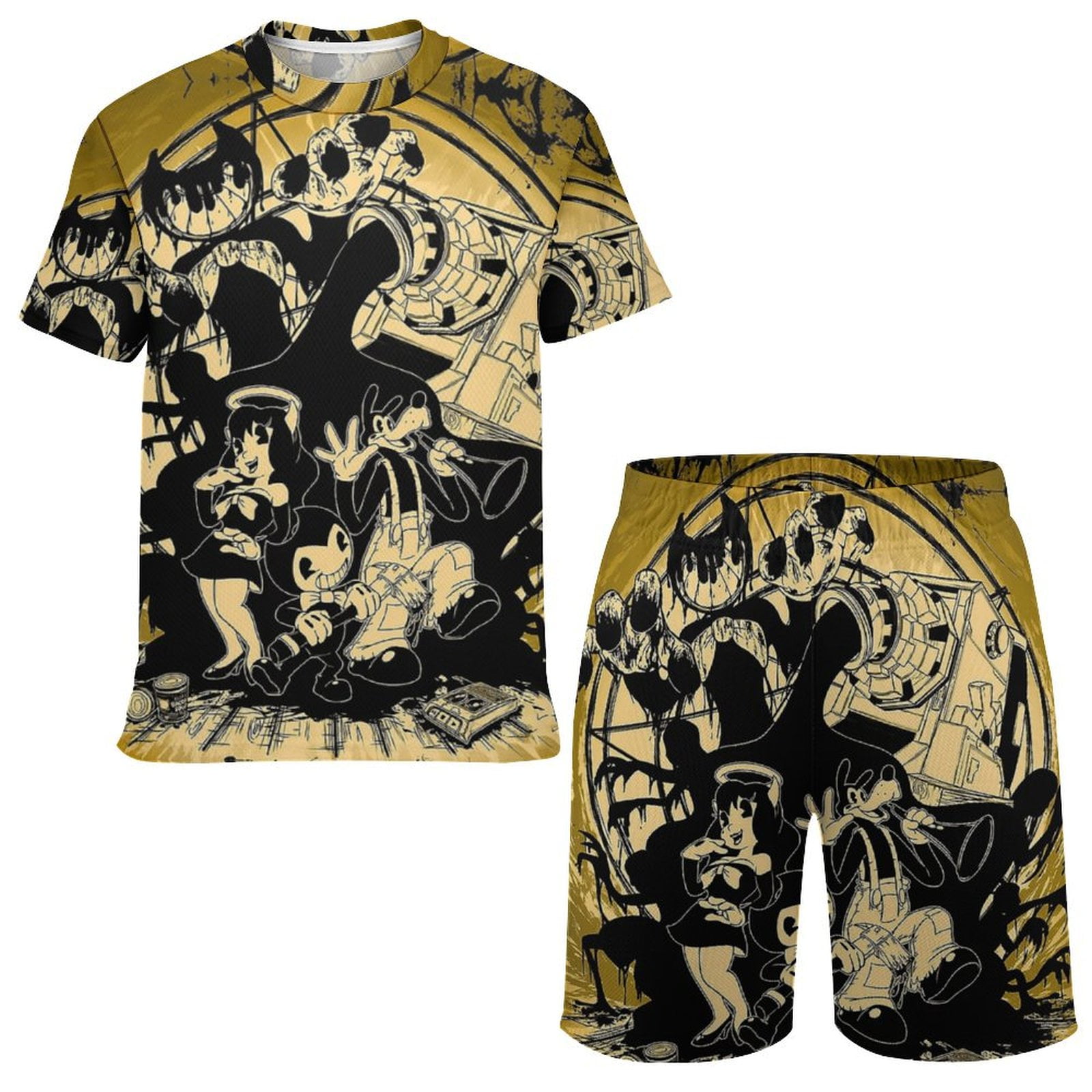 Bendy And The Ink Machine Boys Short Sleeve T-Shirt And Mesh Shorts ...