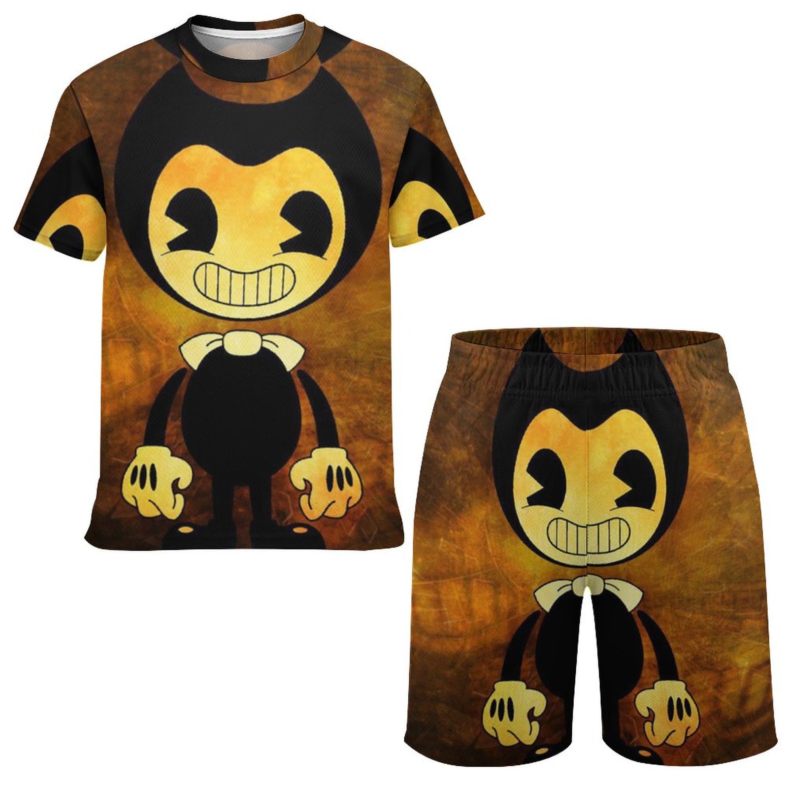 Bendy And The Ink Machine Boys Short Sleeve T-Shirt And Mesh Shorts ...
