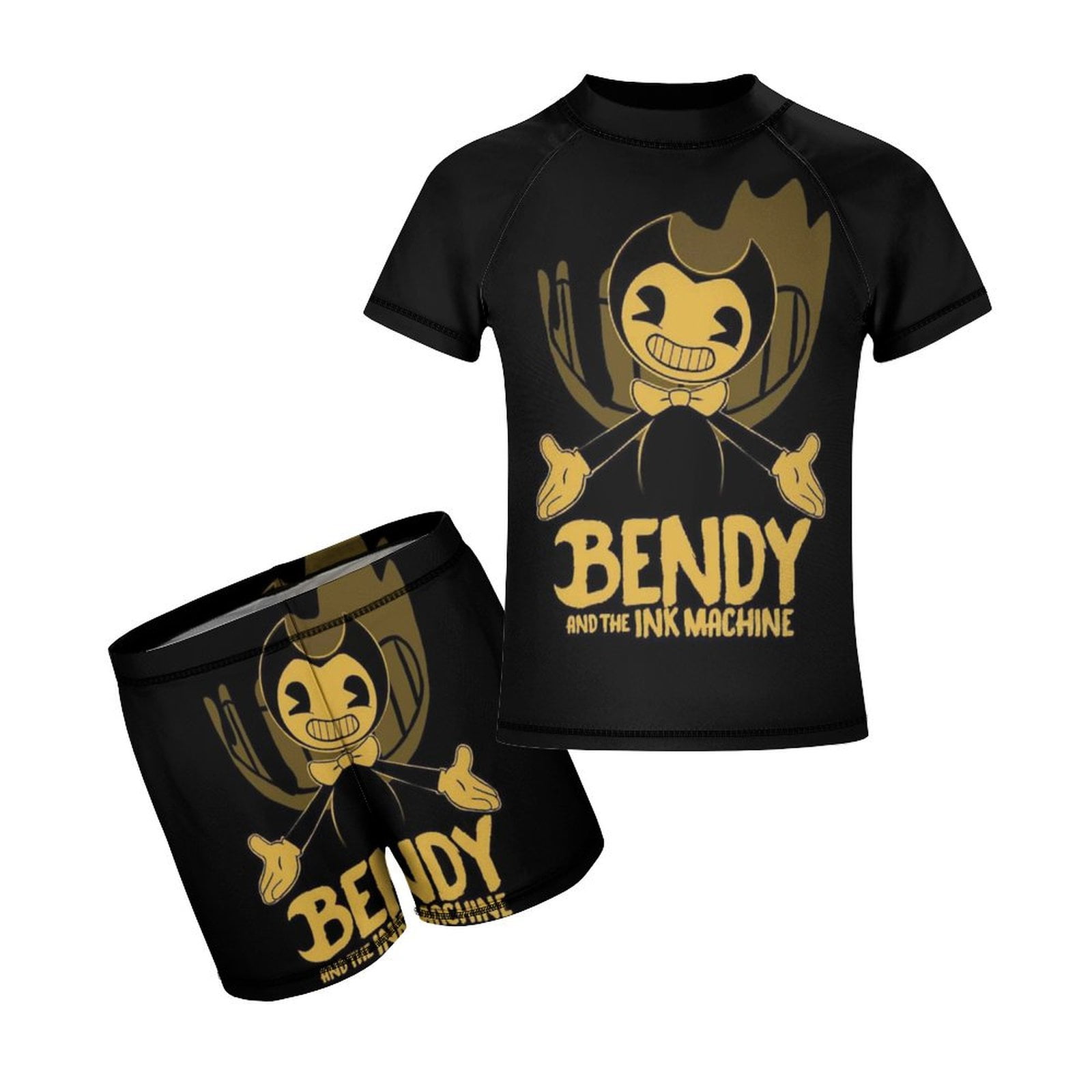 Bendy And The Ink Machine Boys Two Piece Rash Guard Swimsuits Kids ...