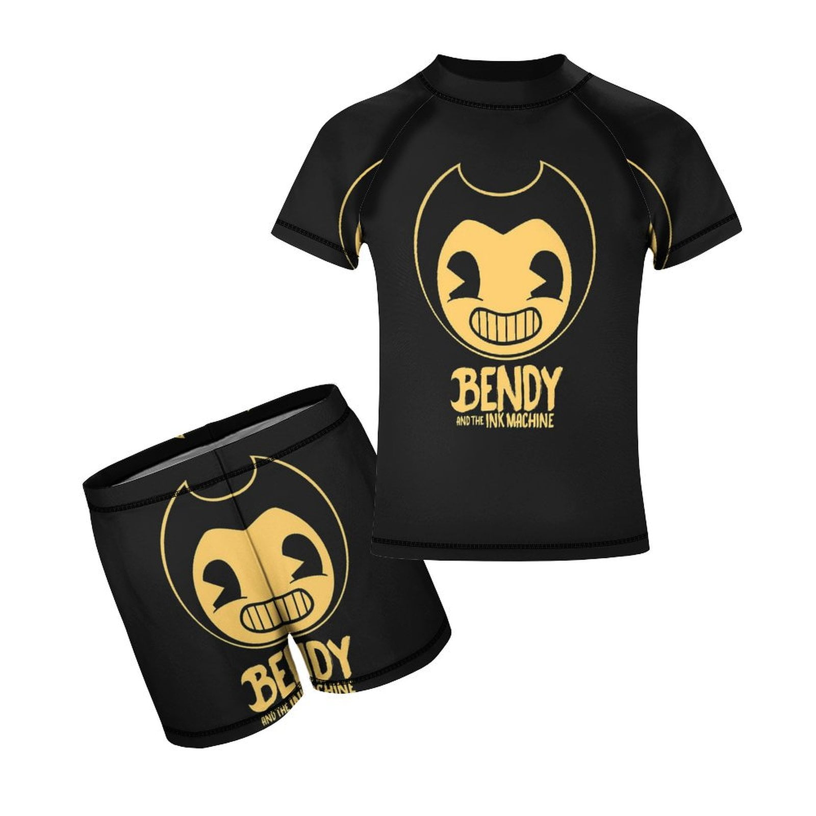 Bendy And The Ink Machine Boys Two Piece Rash Guard Swimsuits Kids ...