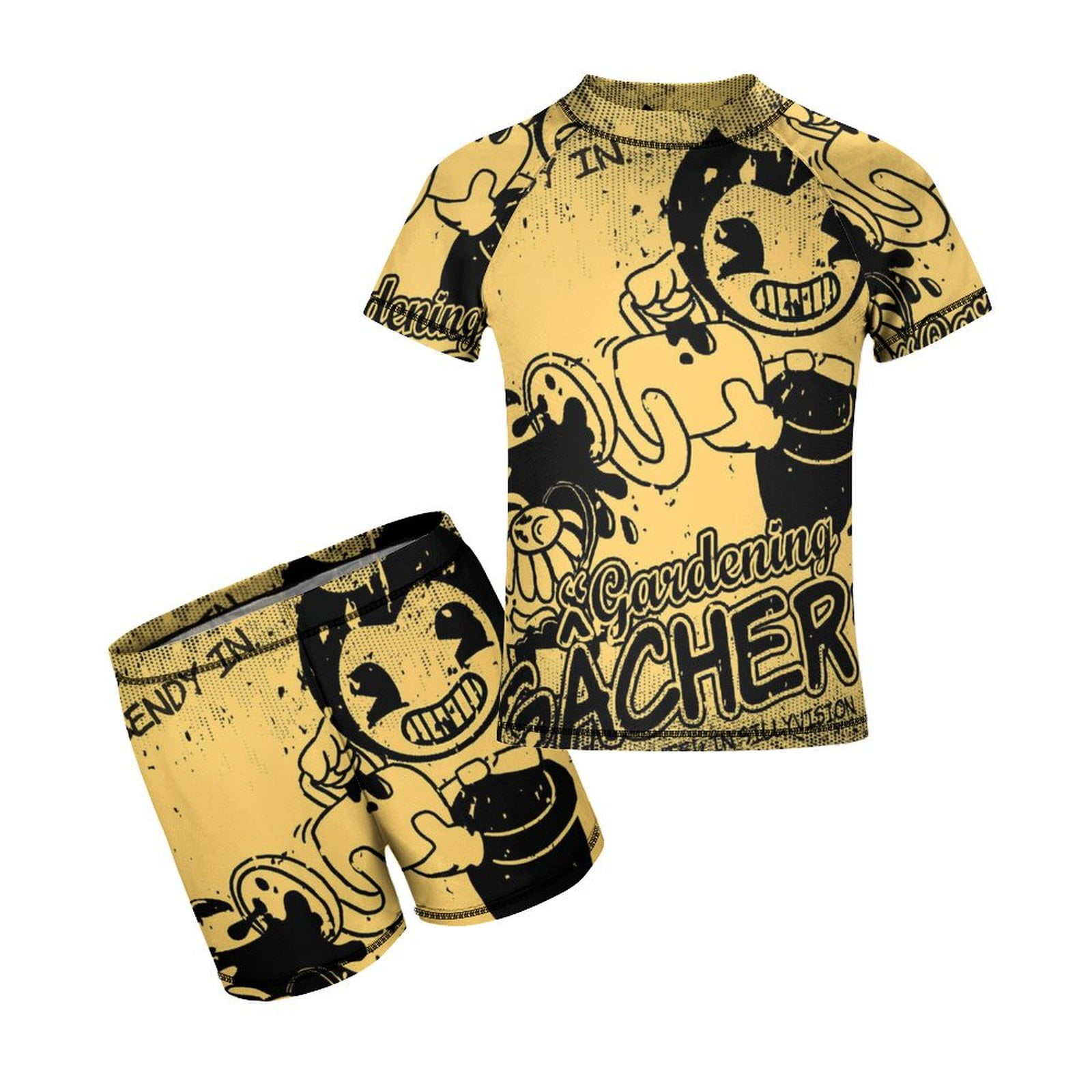Bendy And The Ink Machine Boys Two Piece Rash Guard Swimsuits Kids ...