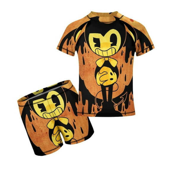 Bendy And The Ink Machine Boys Two Piece Rash Guard Swimsuits Kids ...