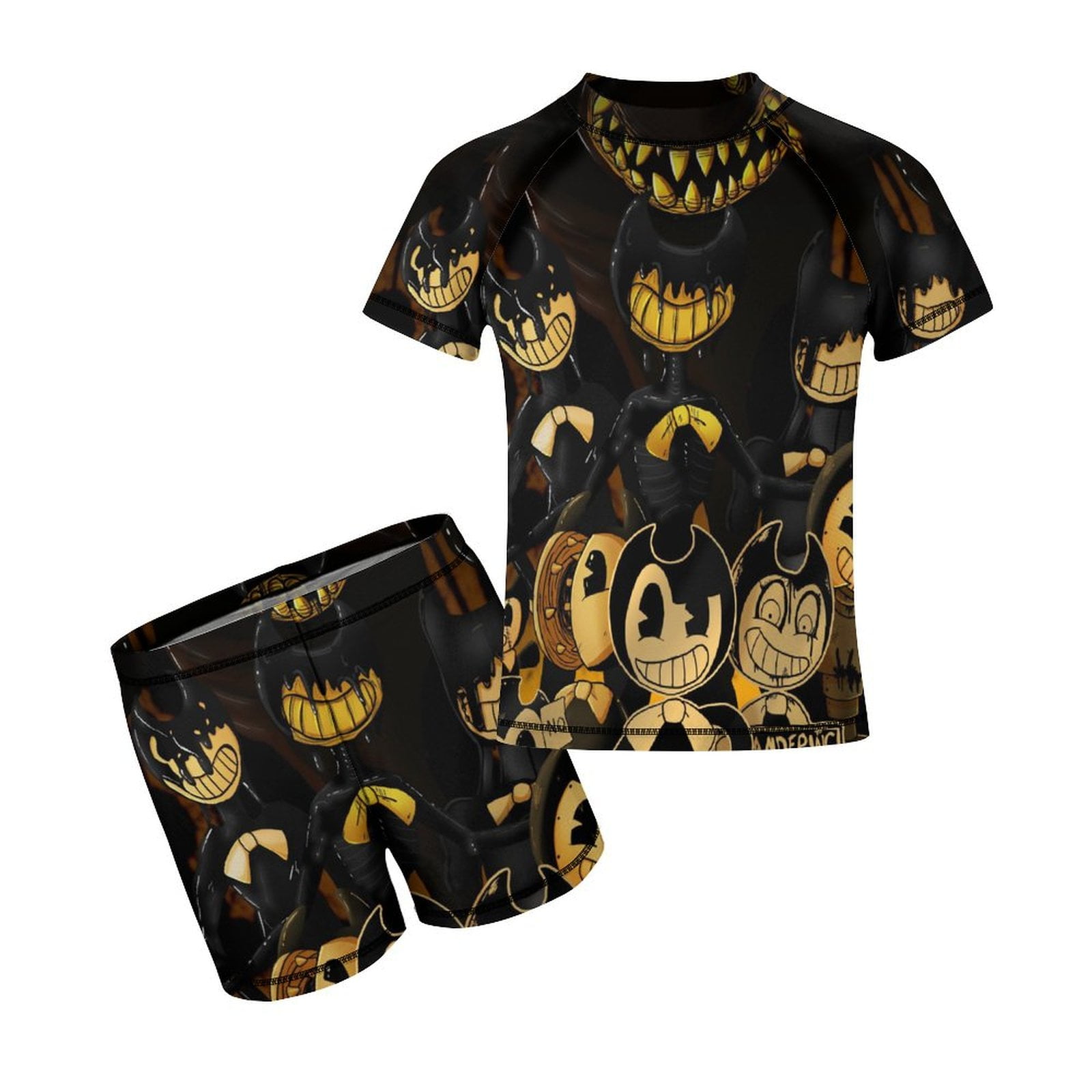 Bendy And The Ink Machine Boys Two Piece Rash Guard Swimsuits Kids ...