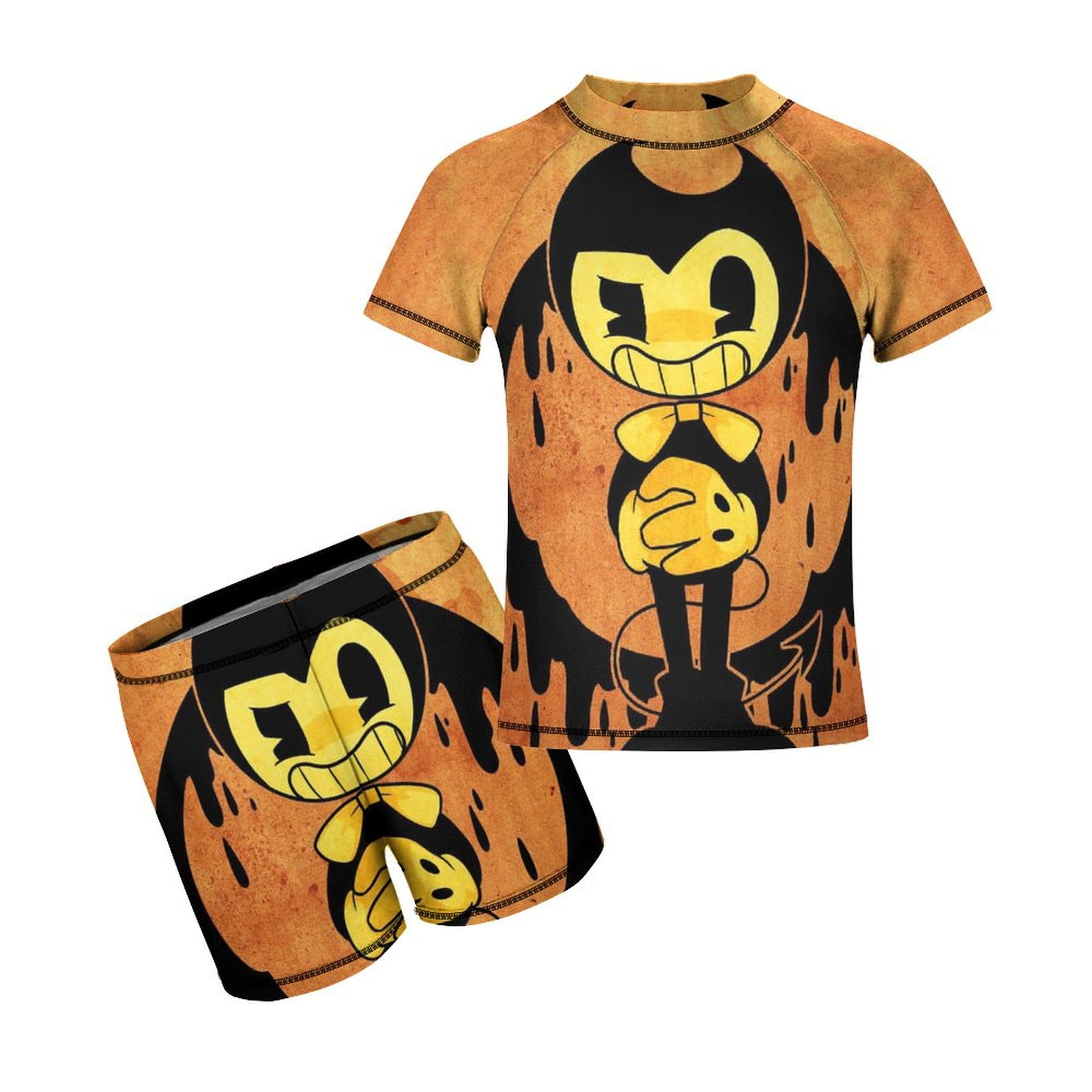 Bendy And The Ink Machine Boys Two Piece Rash Guard Swimsuits Kids ...
