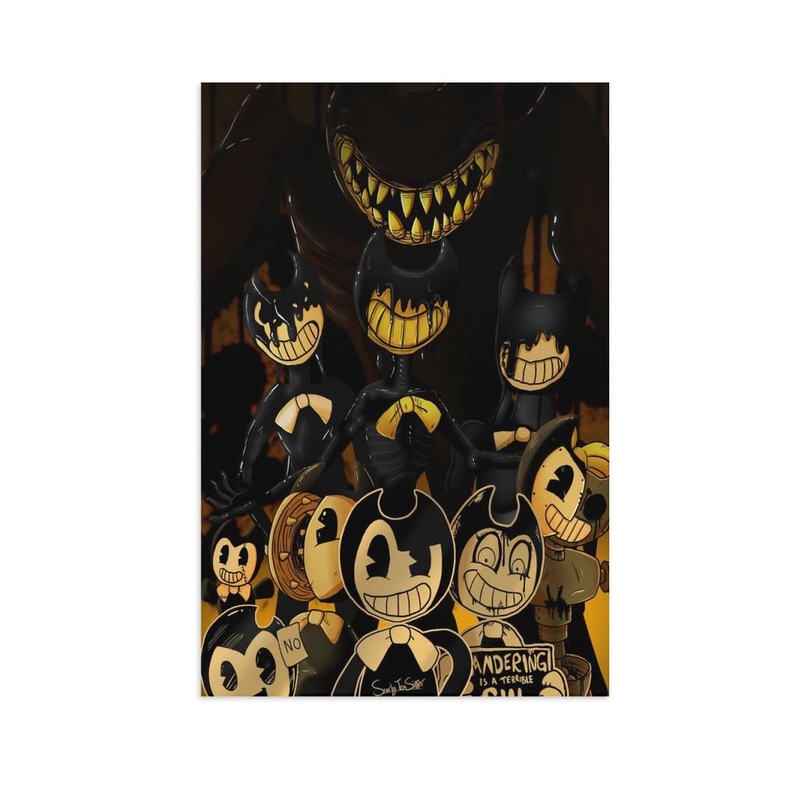 Bendy And The Ink Machine Canvas Wall Art Painting Artwork Picutures ...