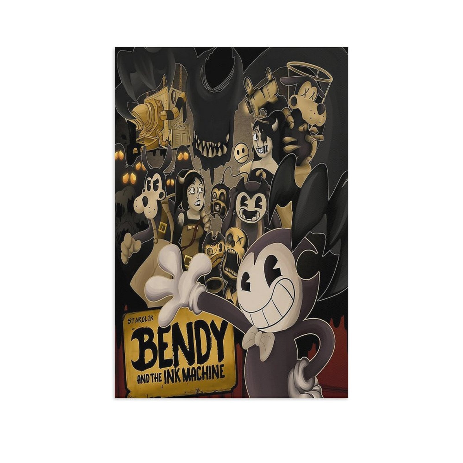 Bendy And The Ink Machine Canvas Wall Art Painting Artwork Picutures ...