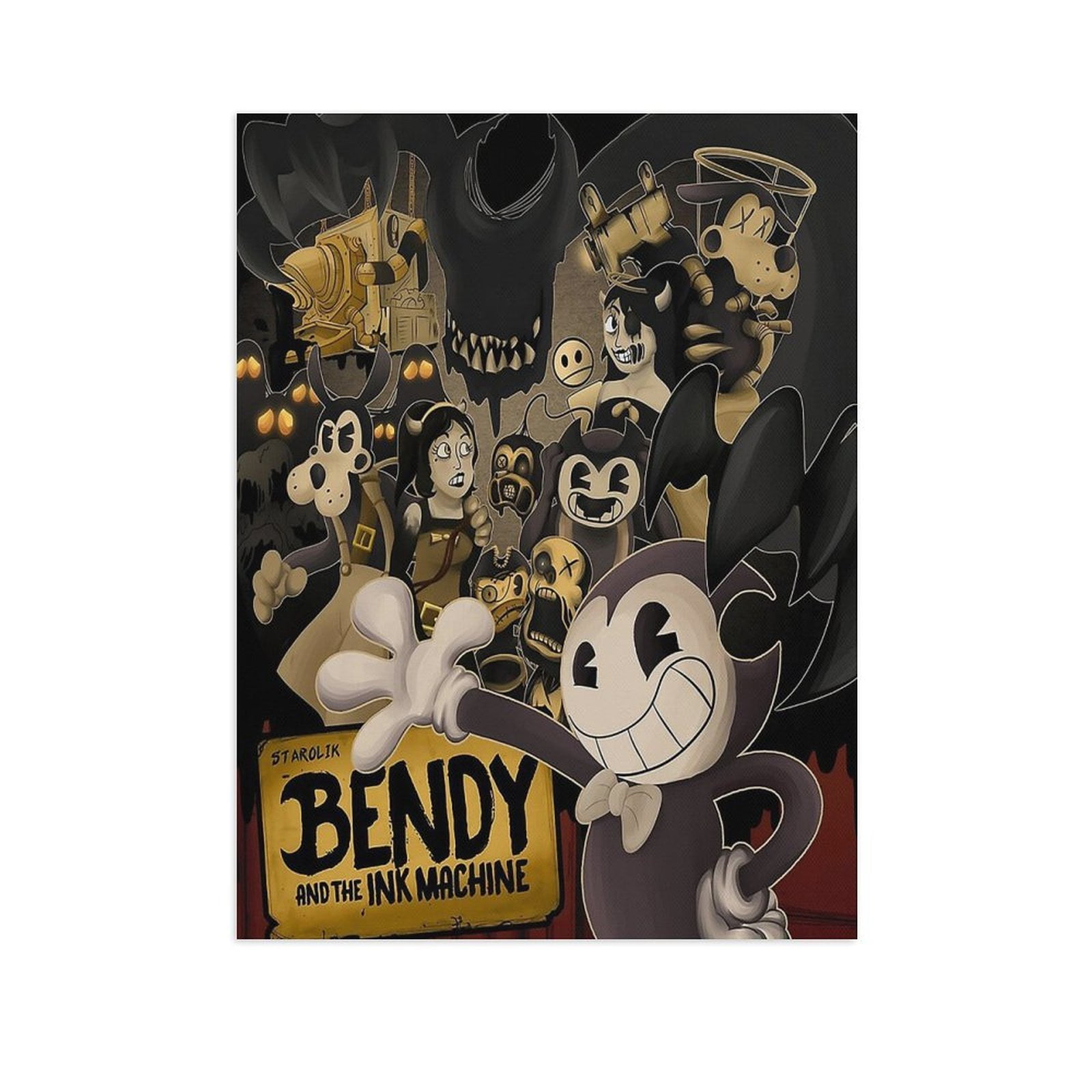 Bendy And The Ink Machine Canvas Wall Art Painting Artwork Picutures ...