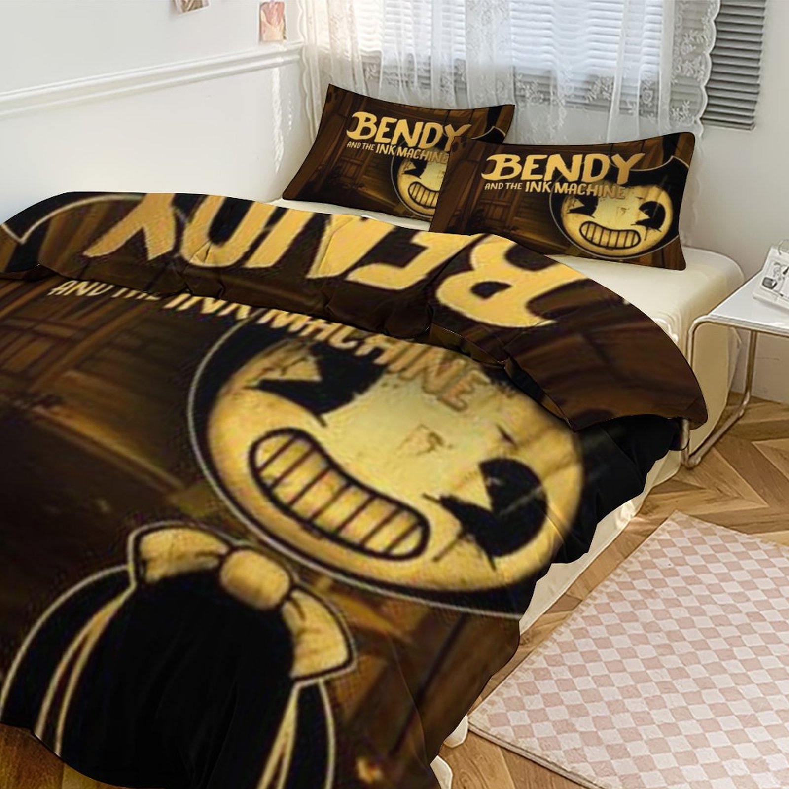 Bendy And The Ink Machine Cartoon 3-piece Set with Quilt Cover And 2 ...