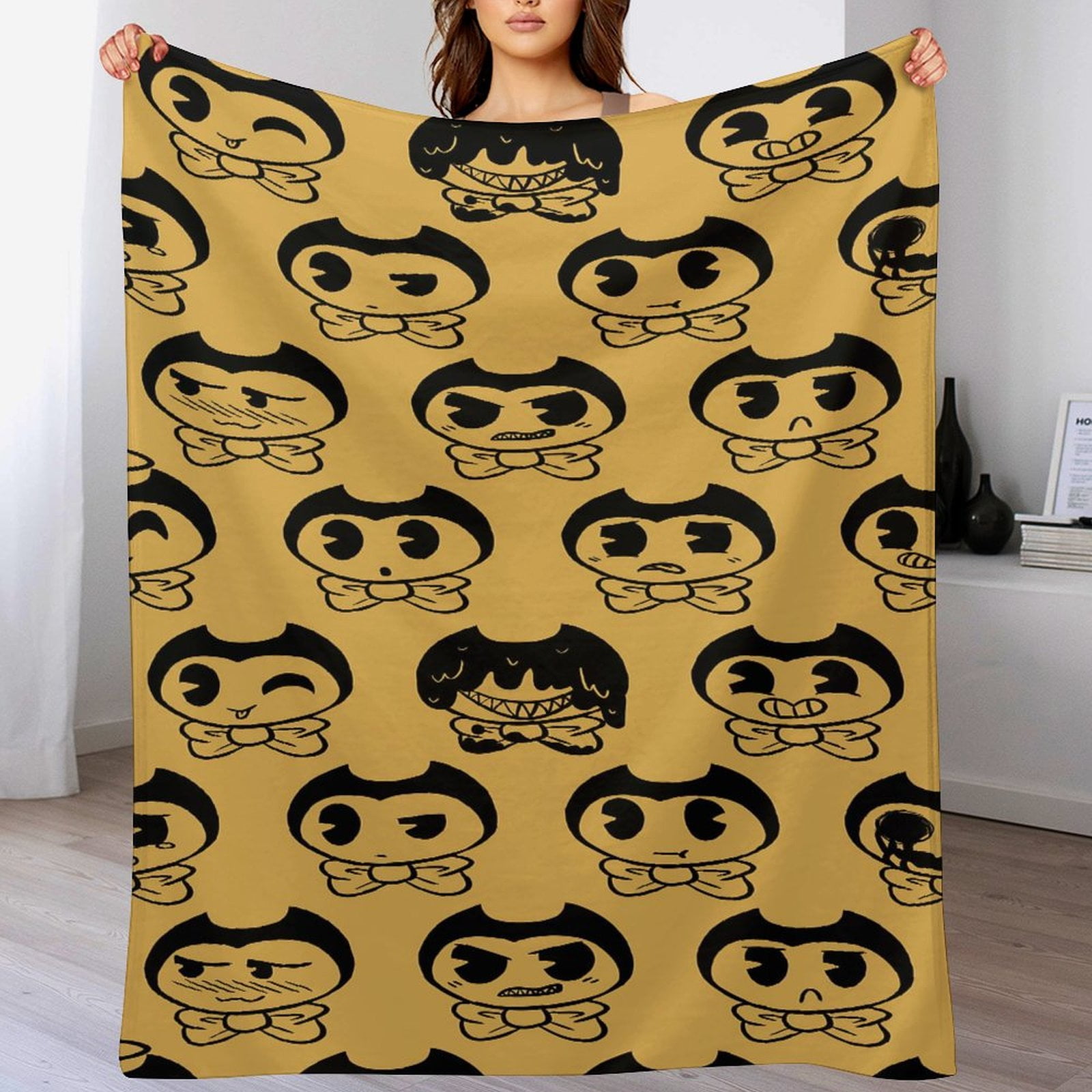 Bendy And The Ink Machine Cartoon Blanket, Soft Cozy Fluffy Plush Throw ...