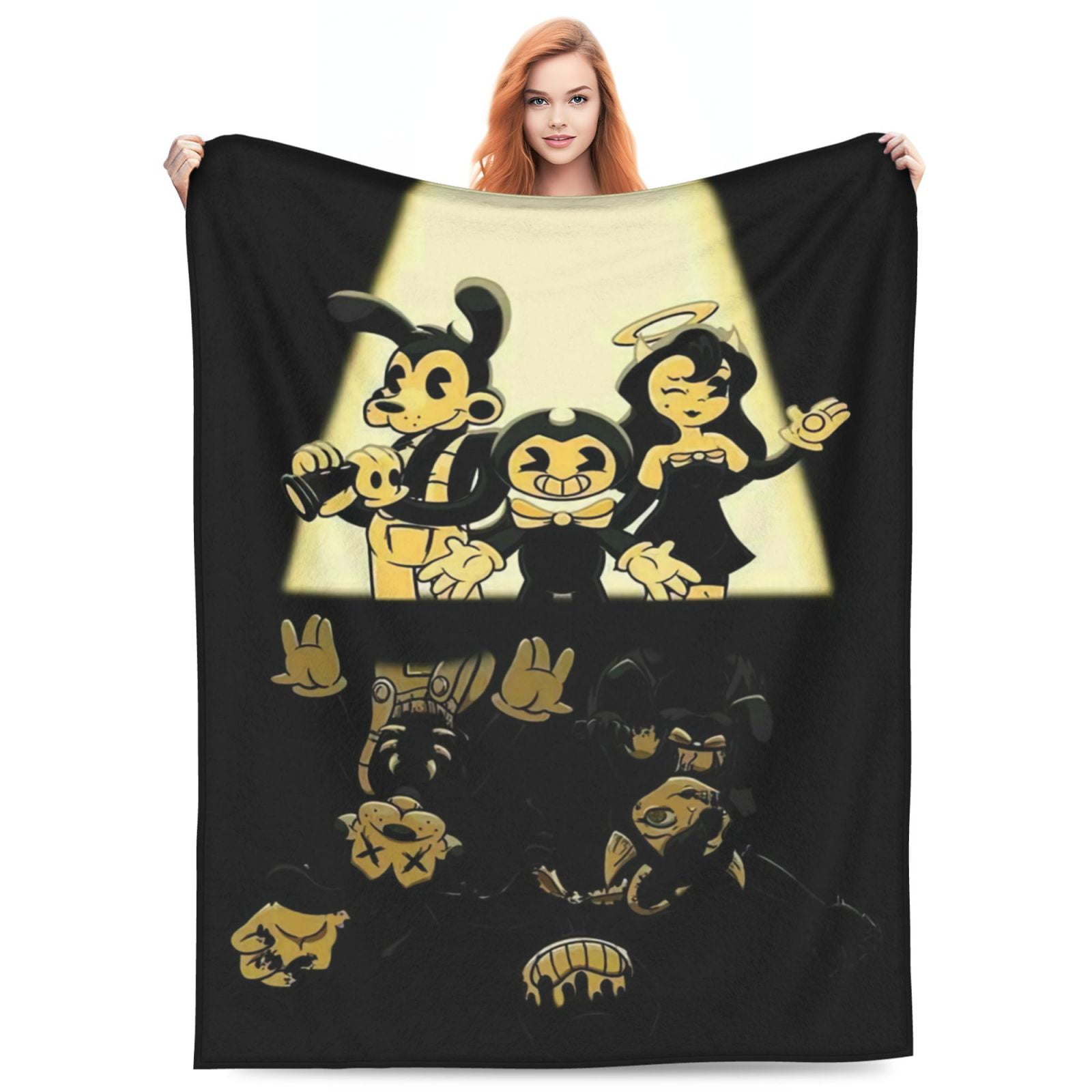Bendy And The Ink Machine Cartoon Flannel Blanket, Soft and Cozy Plush ...