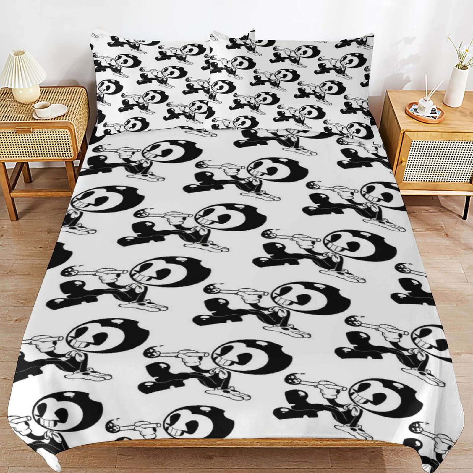 Bendy And The Ink Machine Duvet Cover 3 Pcs Set Cute Kids Comforter ...
