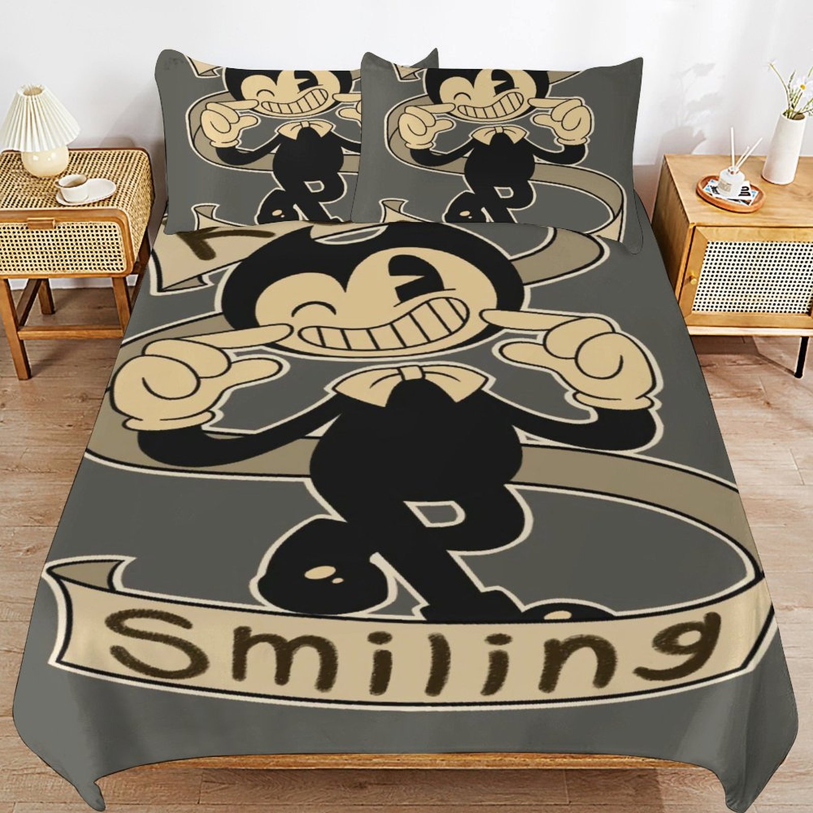 Bendy And The Ink Machine Duvet Cover 3 Pcs Set Cute Kids Comforter ...