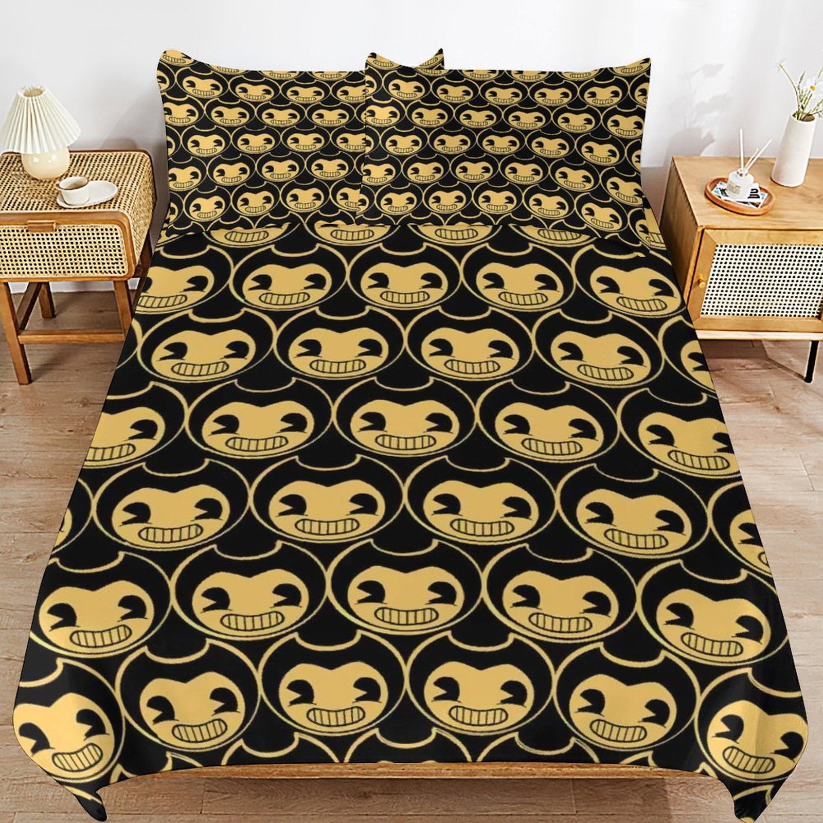 Bendy And The Ink Machine Duvet Cover 3 Pcs Set Cute Kids Comforter ...