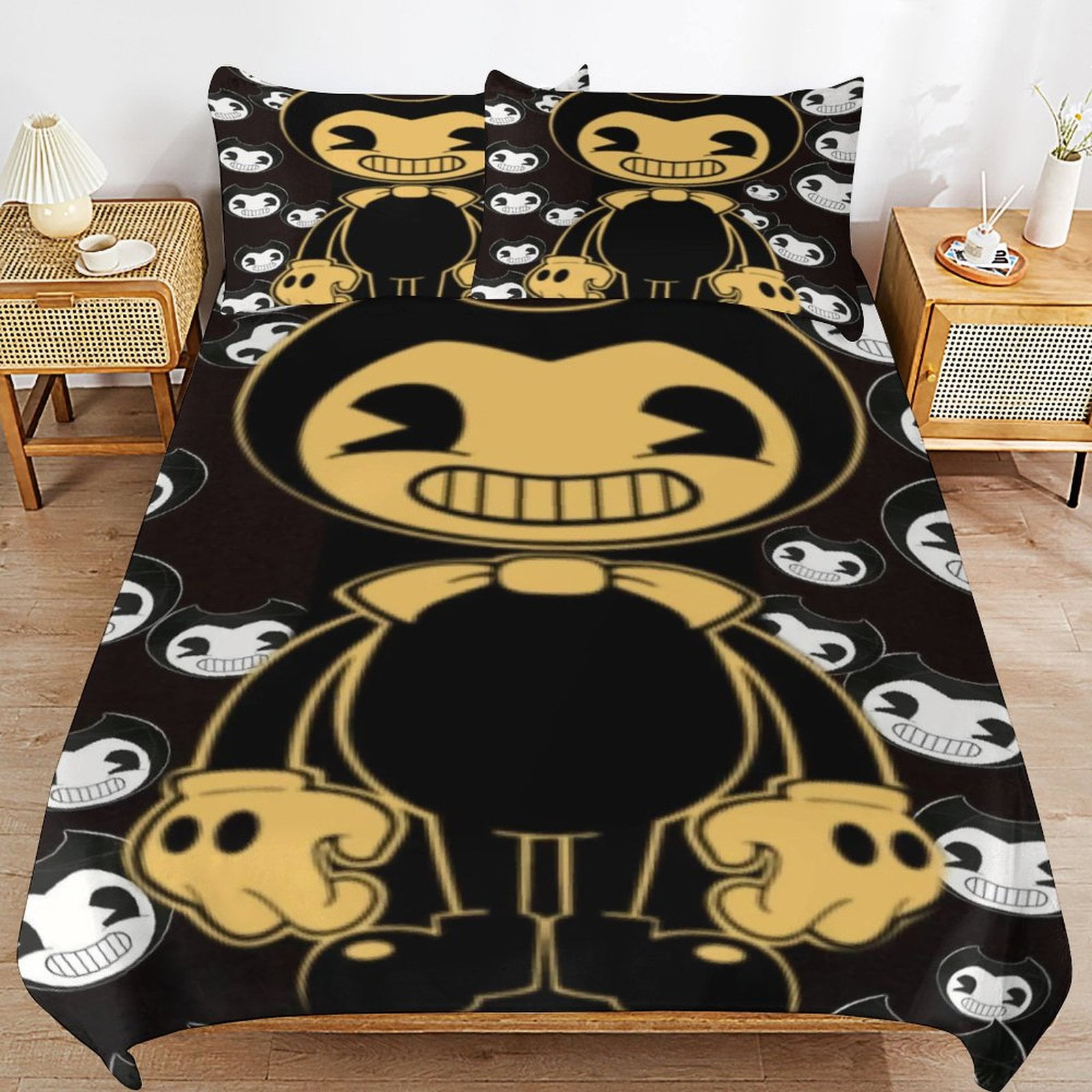 Bendy And The Ink Machine Duvet Cover 3 Pcs Set Cute Kids Comforter ...