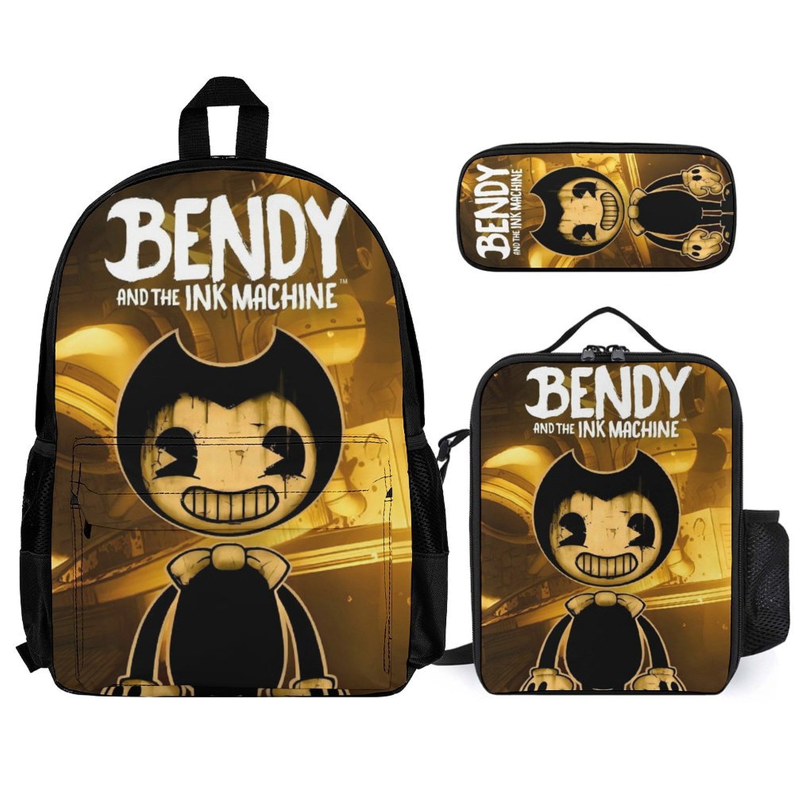 Bendy And The Ink Machine Fun cartoon three-piece backpack set ...