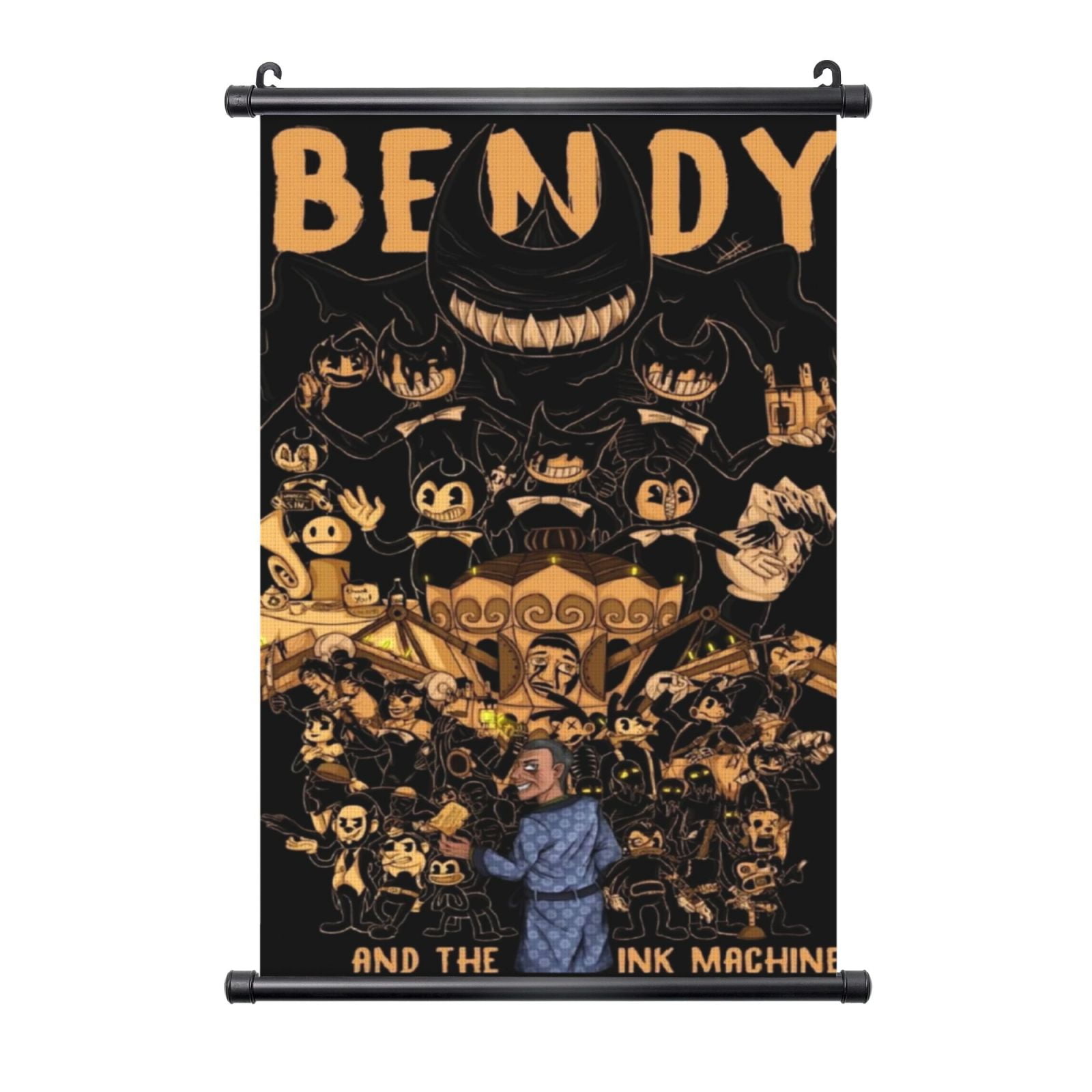 Bendy And The Ink Machine Hanging Poster, Black Plastic Shaft Wall ...