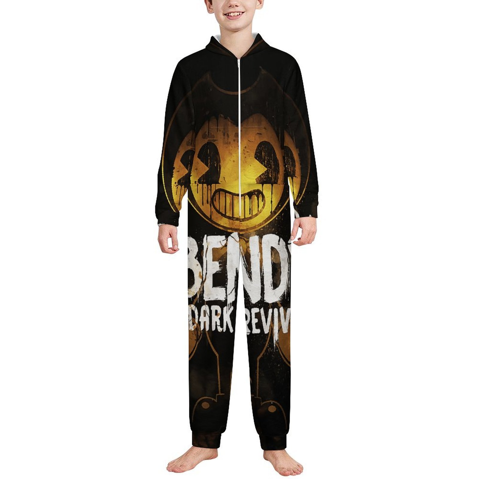 Bendy And The Ink Machine Kids Hooded Jumpsuit Union Suit Onesie One ...