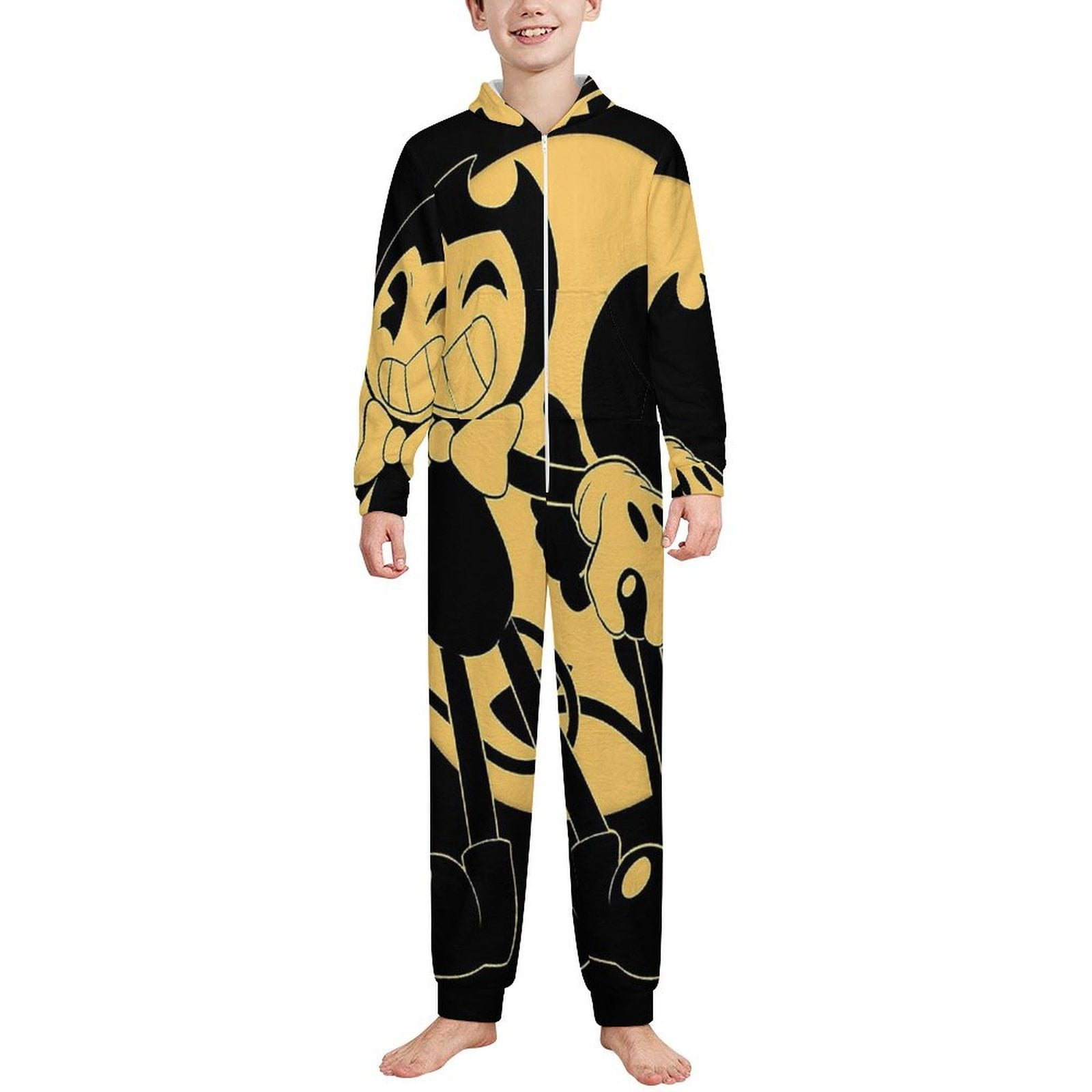 Bendy And The Ink Machine Kids Hooded Jumpsuit Union Suit Onesie One ...