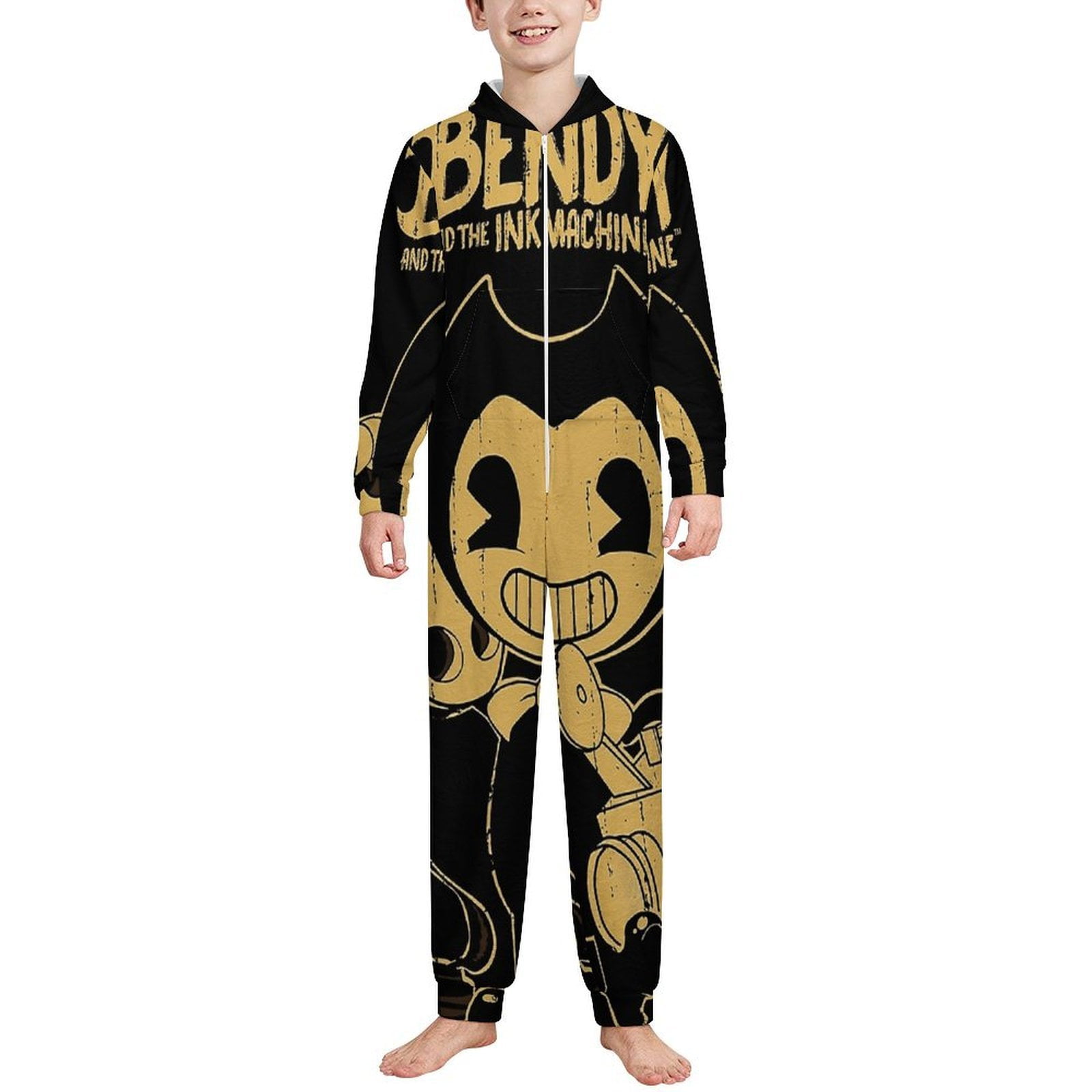 Bendy And The Ink Machine Kids Hooded Jumpsuit Union Suit Onesie One ...
