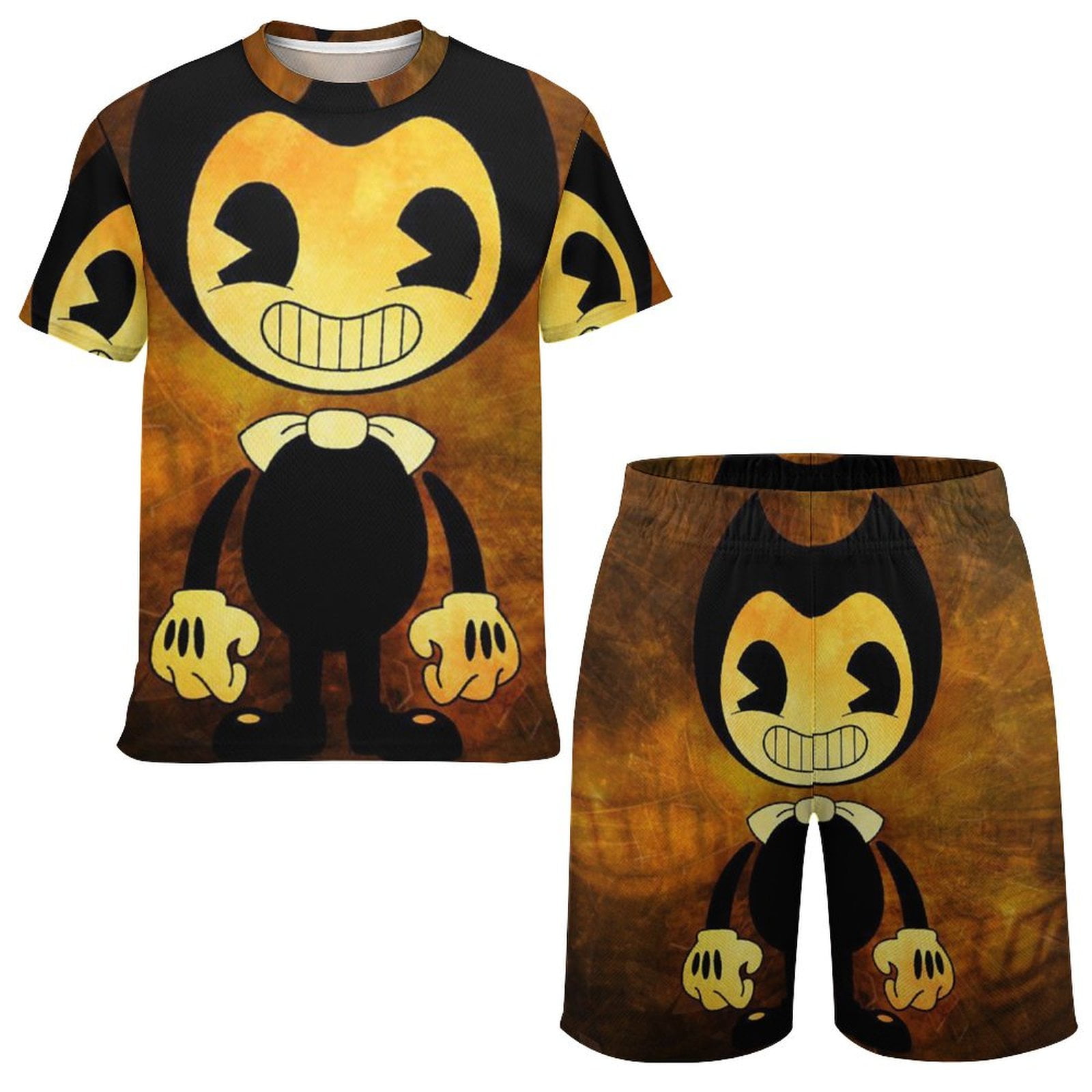 Bendy And The Ink Machine Kids Short Sleeve Mesh T-Shirt And Shorts ...