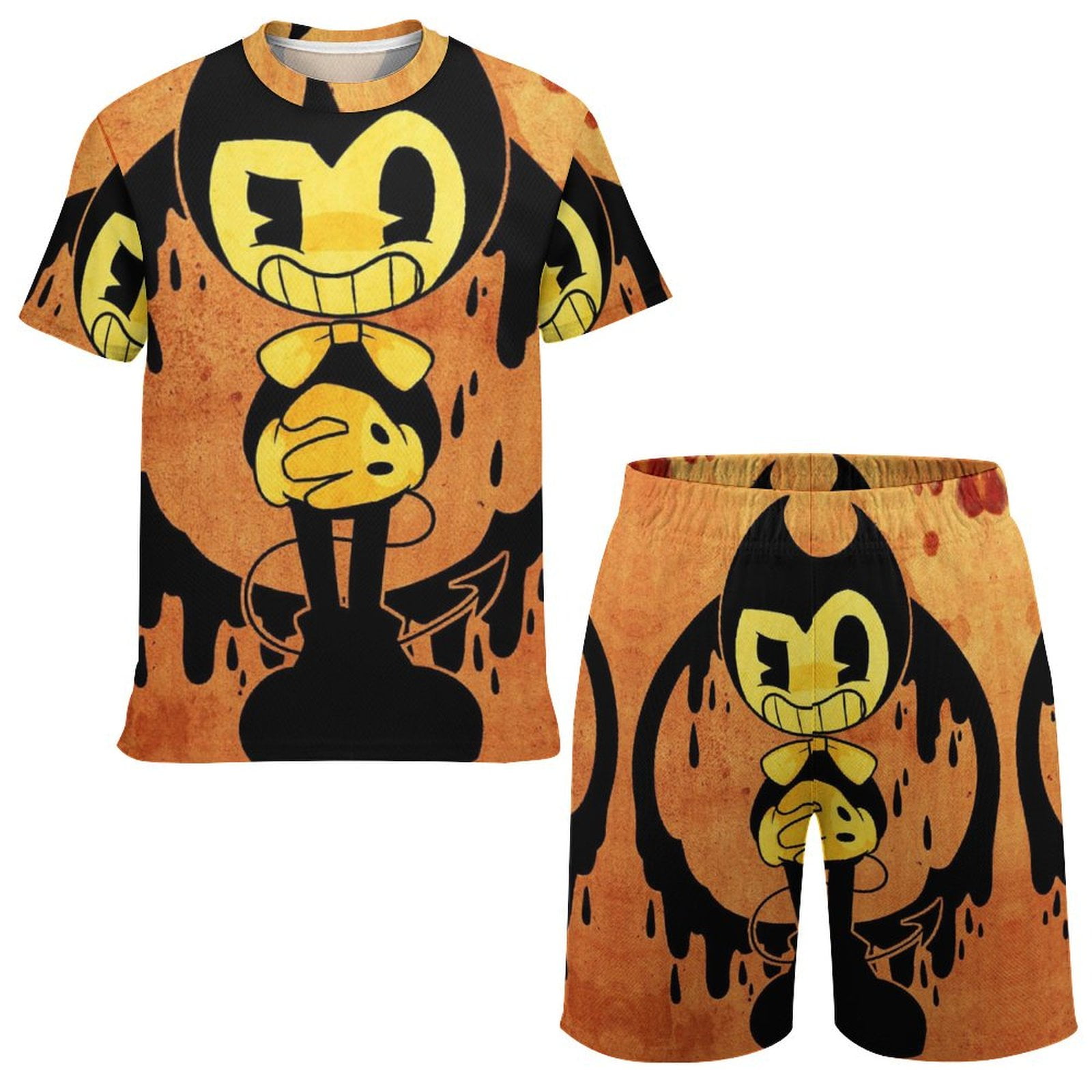 Bendy And The Ink Machine Kids Short Sleeve Mesh T-Shirt And Shorts ...