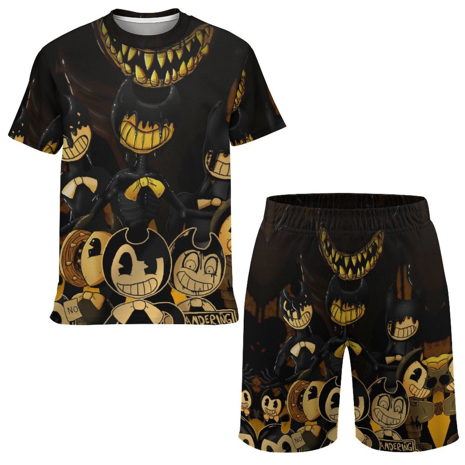 Bendy And The Ink Machine Kids Short Sleeve Mesh T-Shirt And Shorts ...