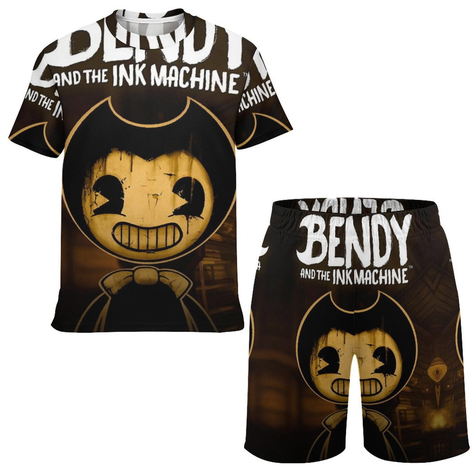 Bendy And The Ink Machine Kids Short Sleeve Mesh T-Shirt And Shorts ...