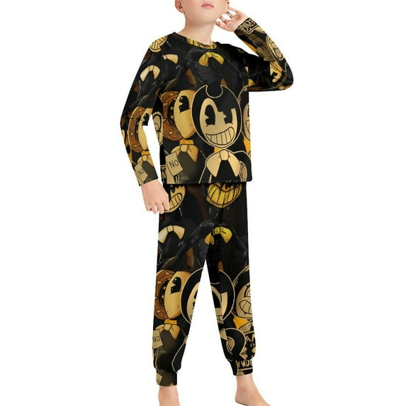 Bendy And The Ink Machine Little Big Bo-ys Gi-rls Pajamas Set Long Sleeve Ki-ds PJs Sleepwear ...