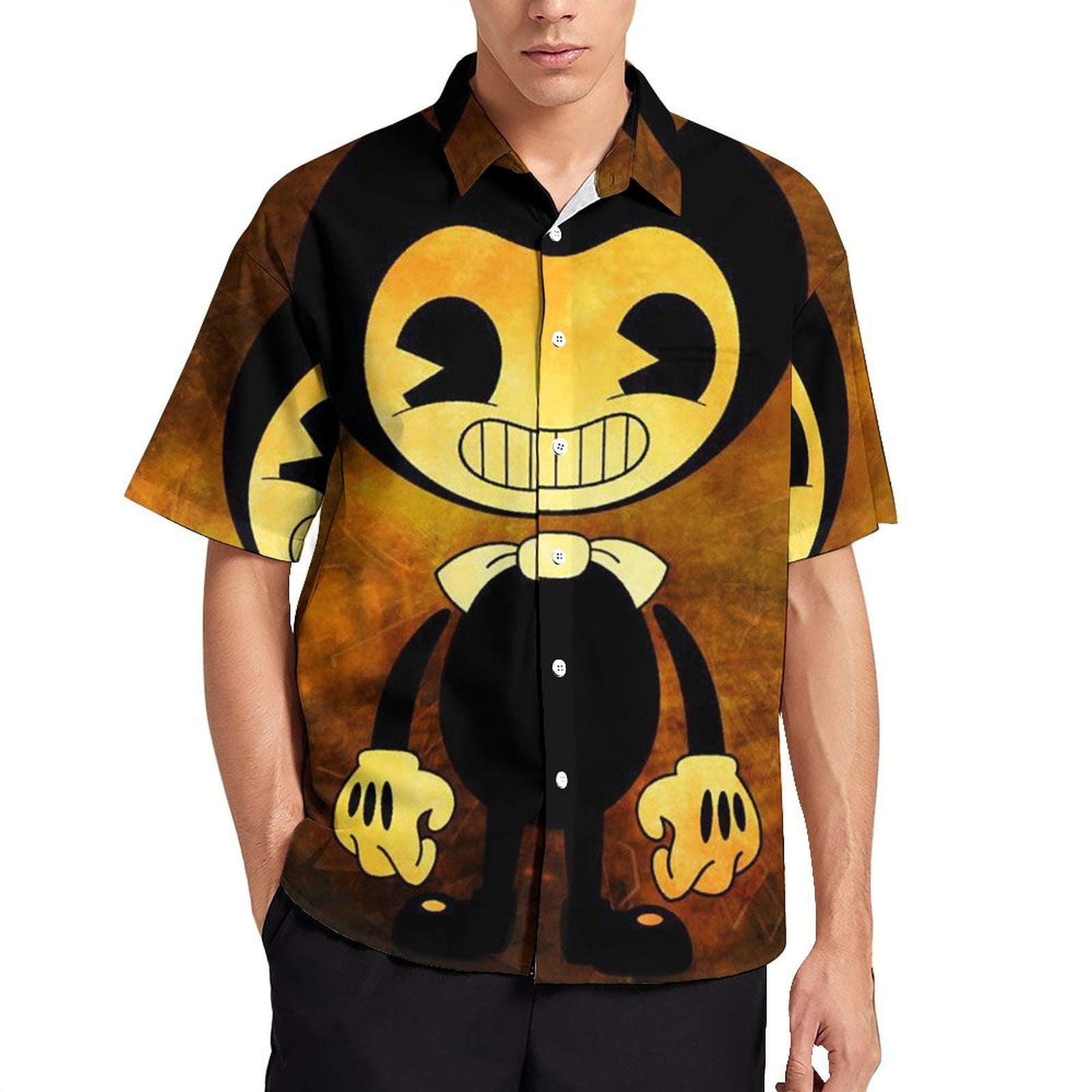 Bendy And The Ink Machine Men's Hawaiian Shirt Short Sleeve Button Down ...