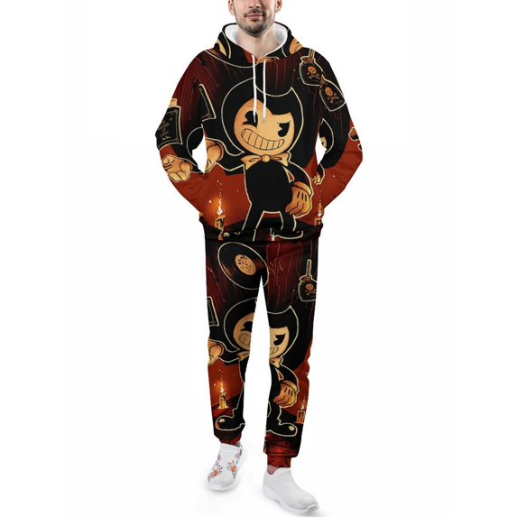 Bendy And The Ink Machine Mens 2 Piece Tracksuit Athletic Sweatsuits ...