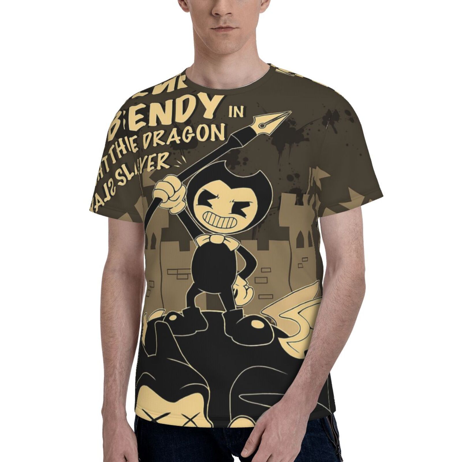 Bendy And The Ink Machine Mens 3d Graphic Print Shirts Casual Short ...