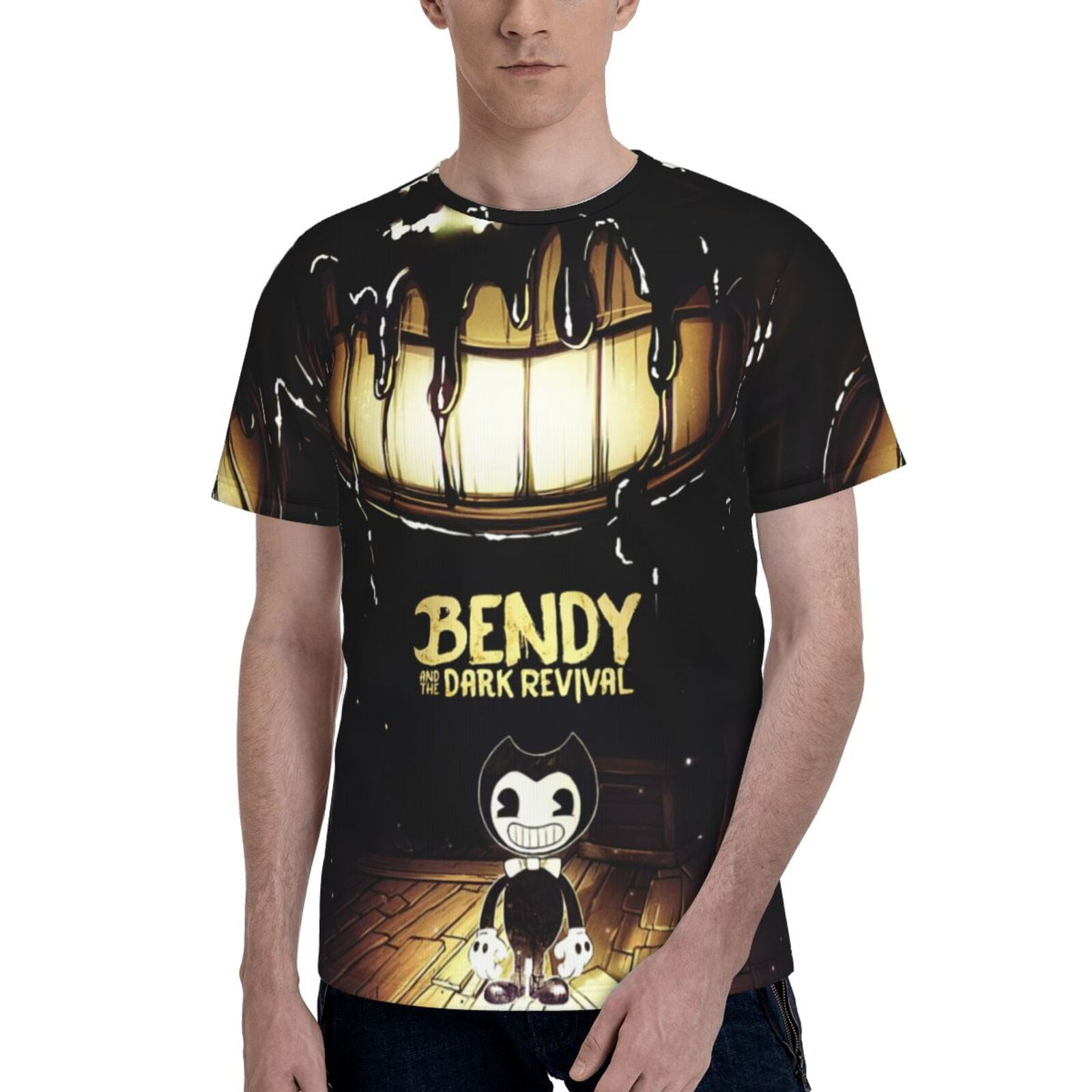 Bendy And The Ink Machine Mens 3d Graphic Print Shirts Casual Short Sleeve Tee Shirts - Walmart.com