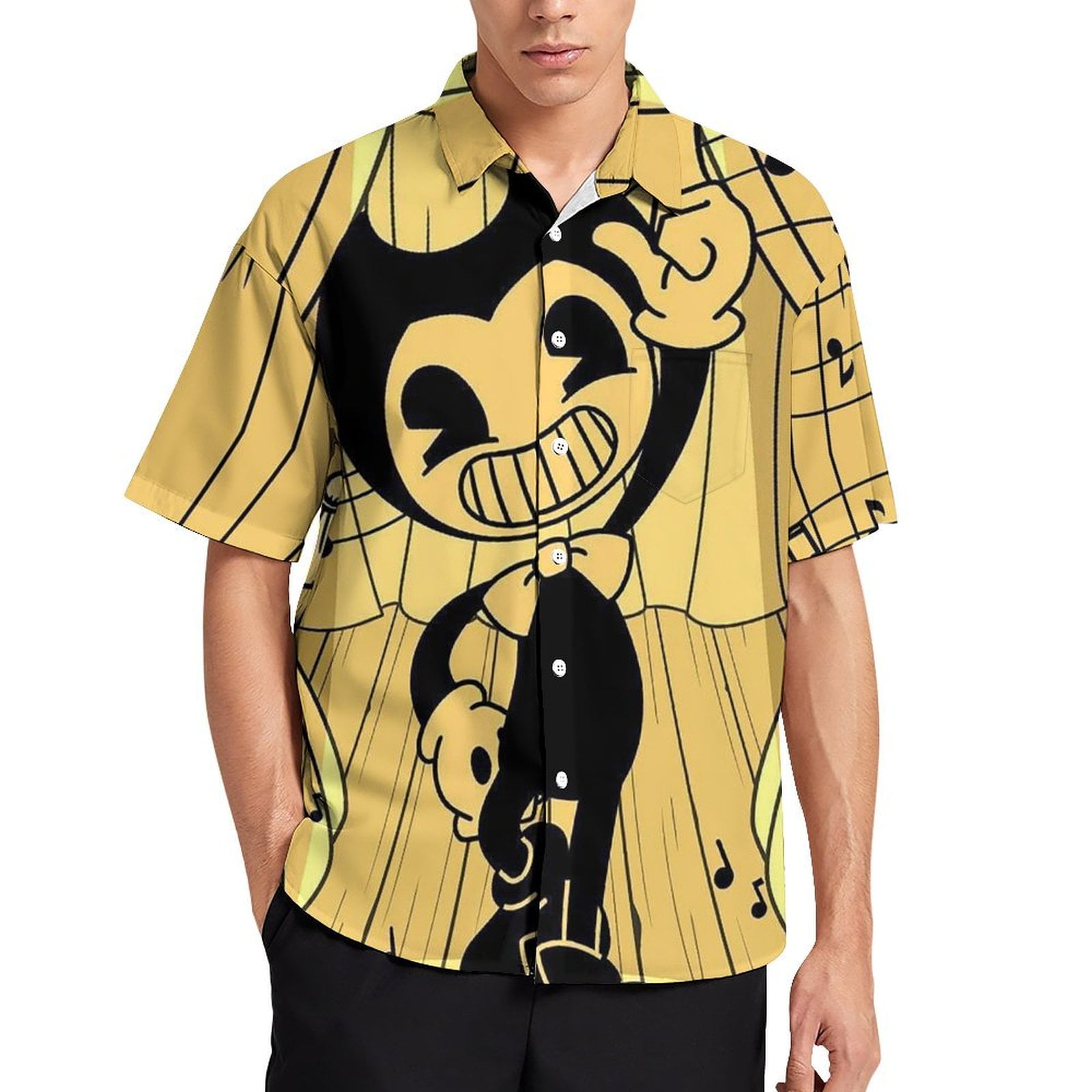 Bendy And The Ink Machine Mens Hawaiian Shirt Summer Casual Short ...