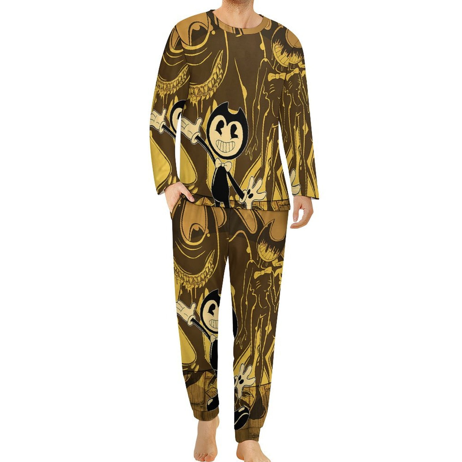 Bendy And The Ink Machine Mens Pajamas Set Soft Pj Sets Comfy Sleepware ...