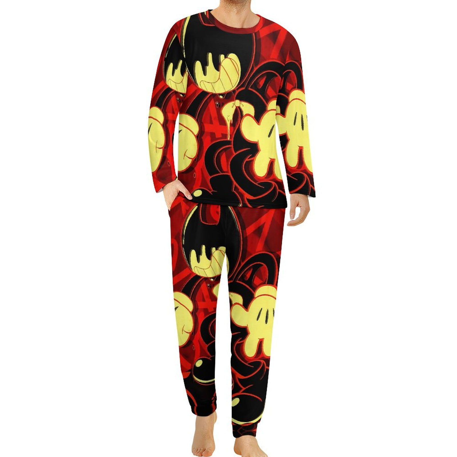 Bendy And The Ink Machine Mens Pajamas Set Soft Pj Sets Comfy Sleepware ...