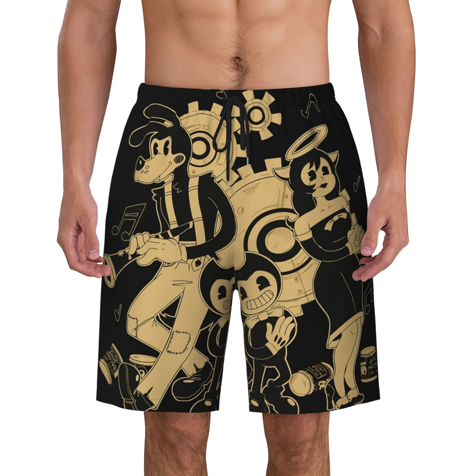 Bendy And The Ink Machine Mens Swim Trunks Quick Dry Board Shorts With ...