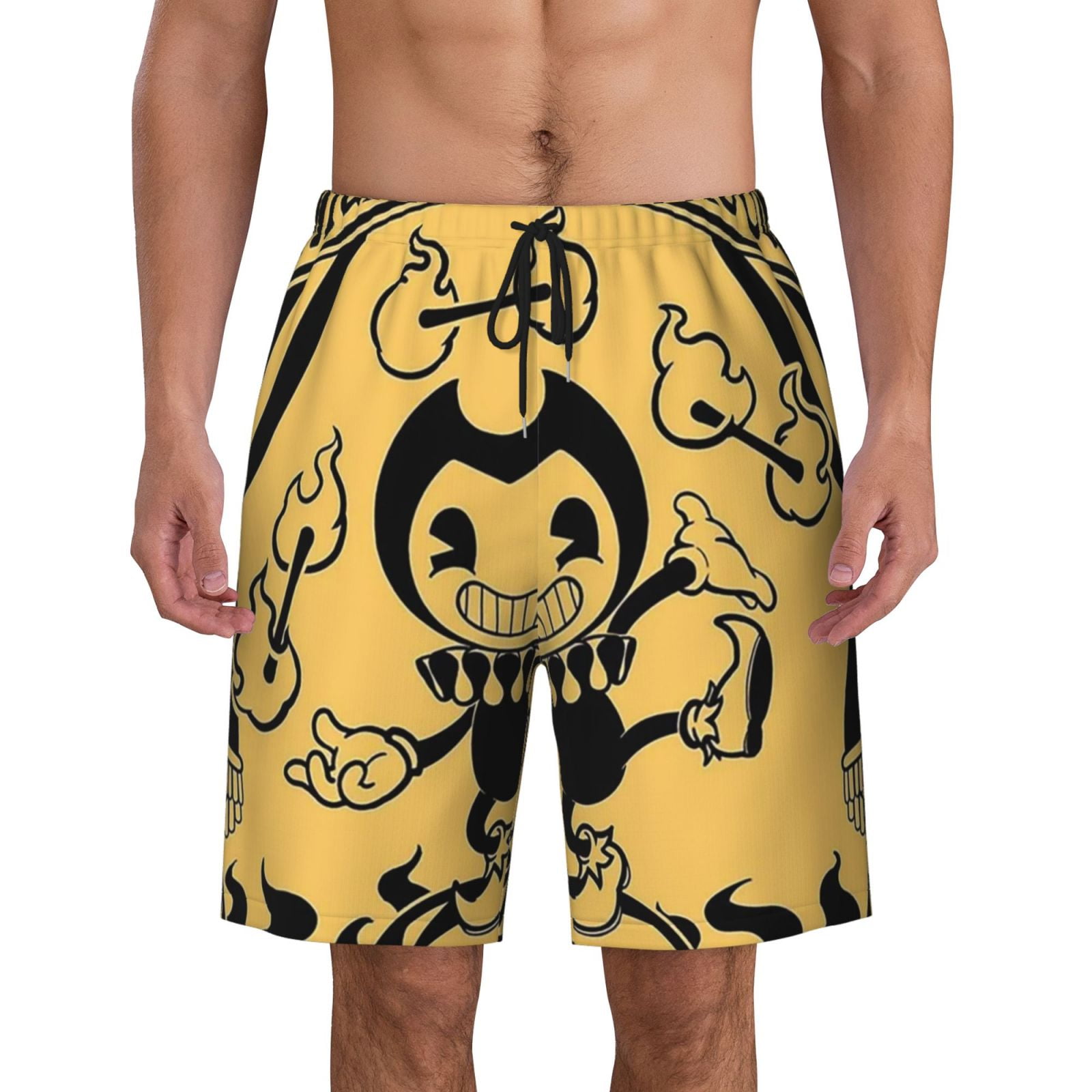 Bendy And The Ink Machine Mens Swim Trunks Quick Dry Board Shorts With ...