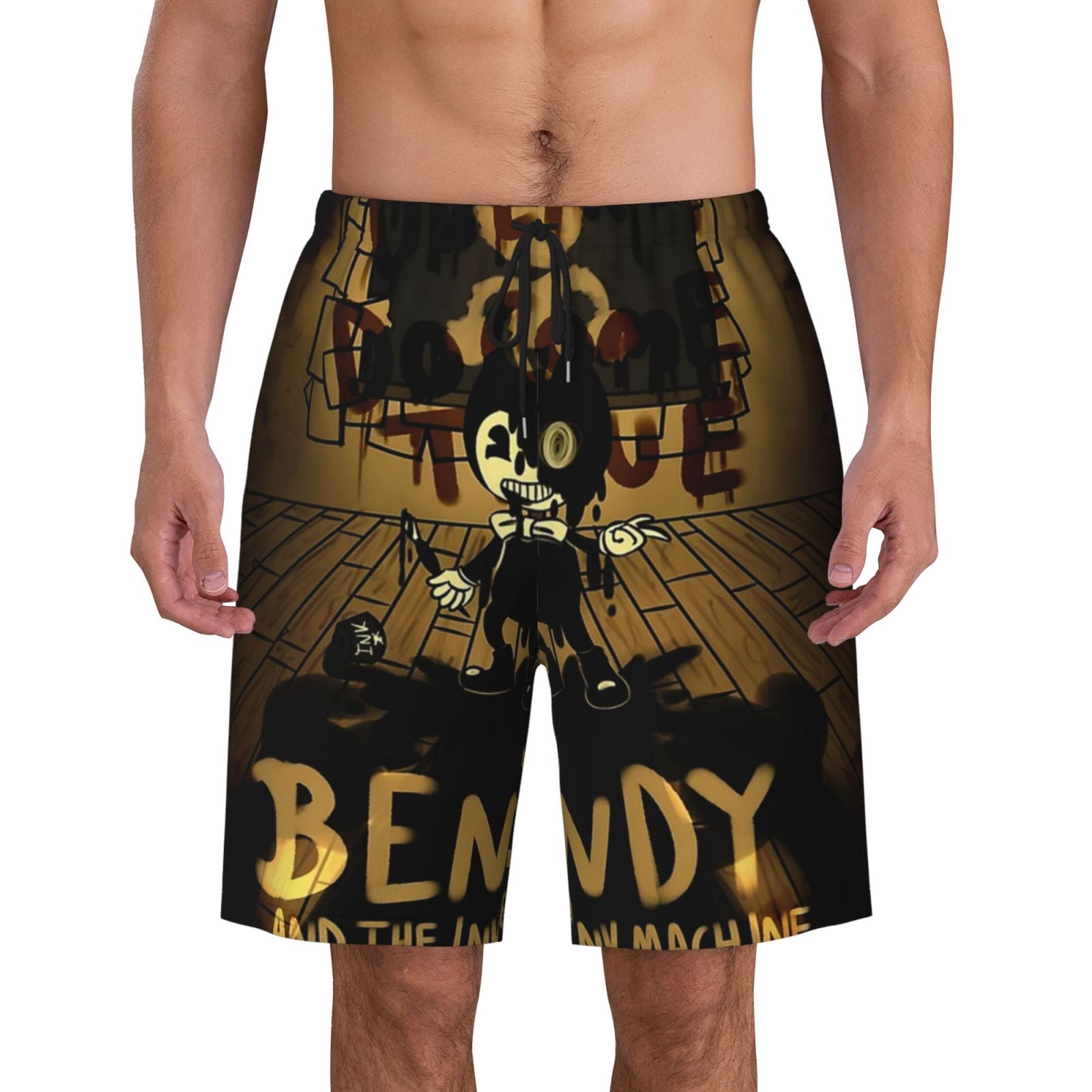 Bendy And The Ink Machine Mens Swim Trunks Quick Dry Board Shorts With ...