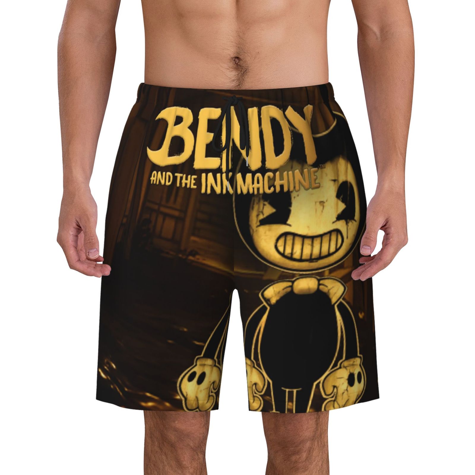Bendy And The Ink Machine Mens Swim Trunks Quick Dry Board Shorts With ...
