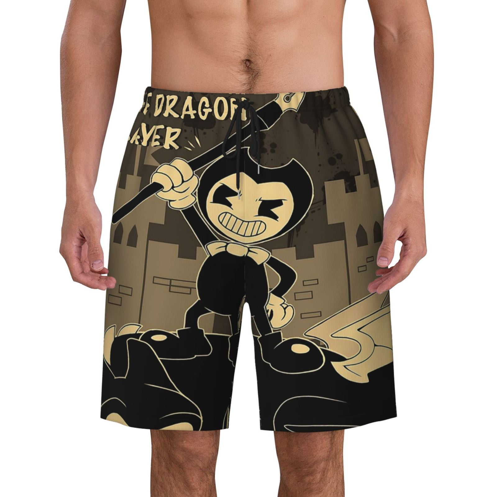 Bendy And The Ink Machine Mens Swim Trunks Quick Dry Board Shorts With ...