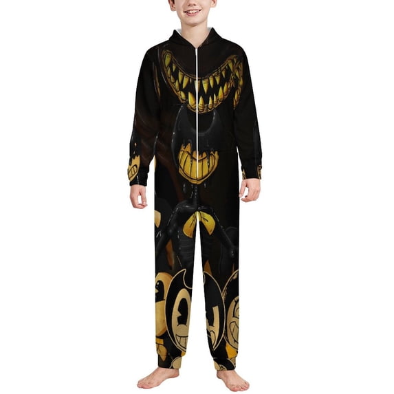 Bendy And The Ink Machine One Piece Pajama Hooded Union Suit PJs ...