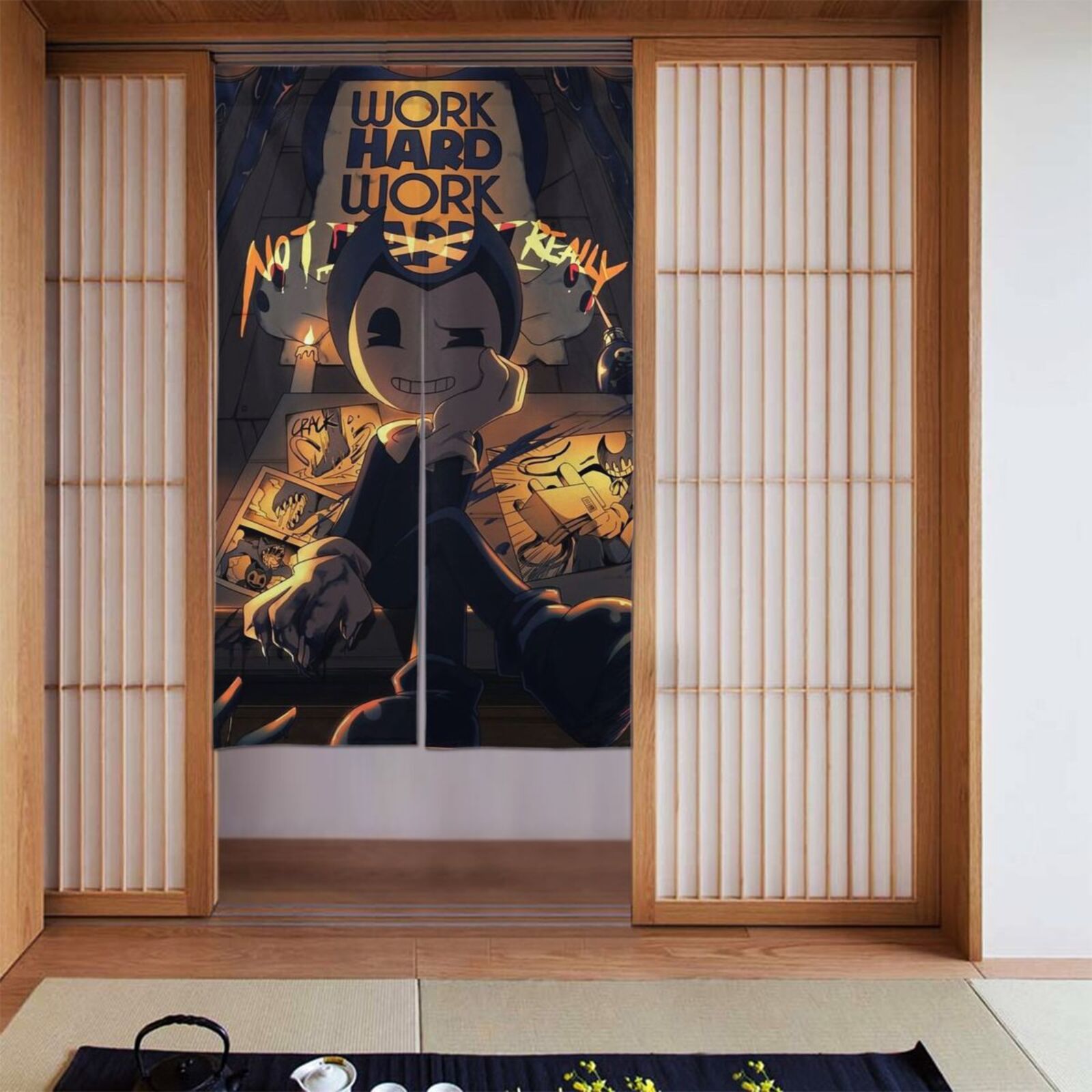 Bendy And The Ink Machine Printed Blackout Curtain Door Curtain, One ...