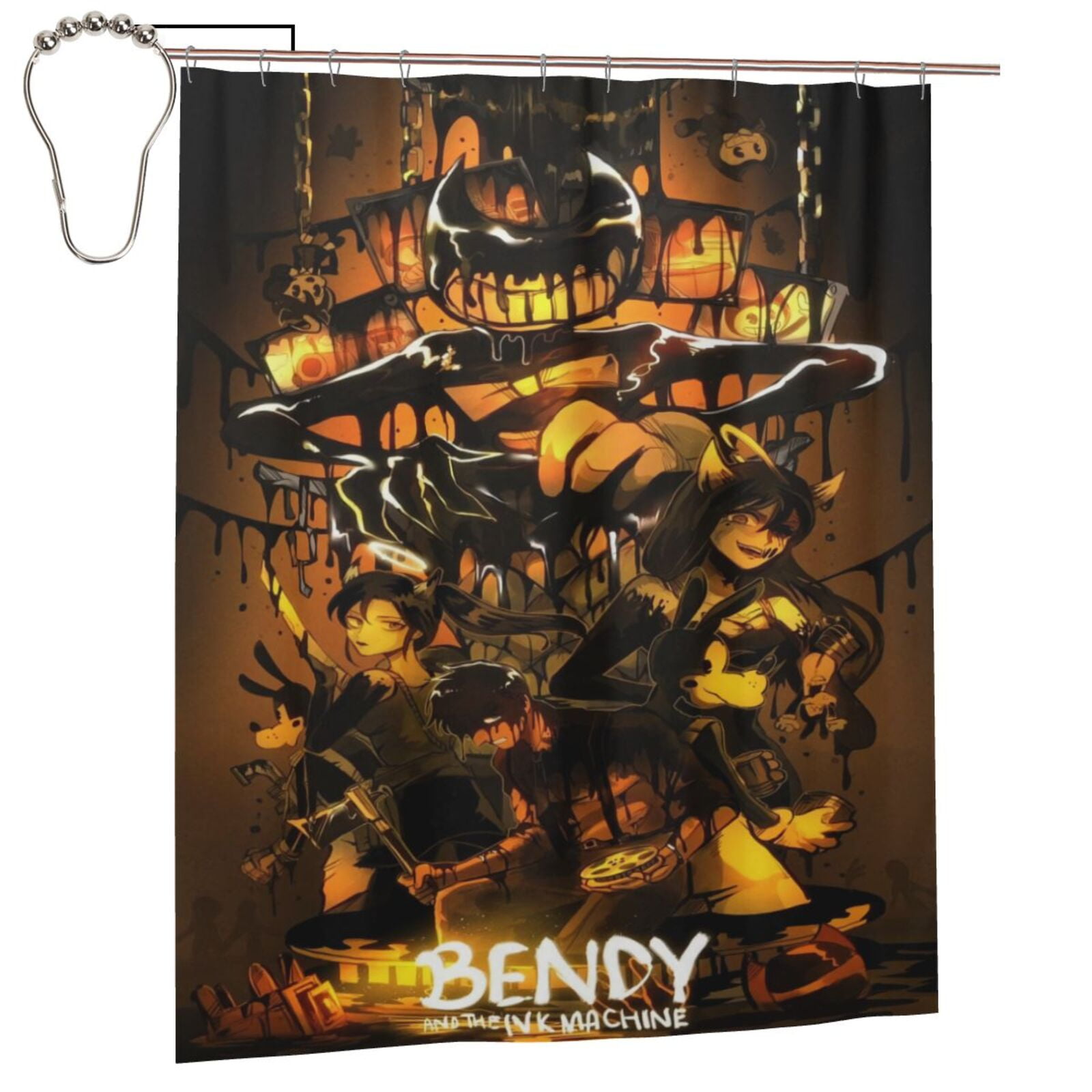 Bendy And The Ink Machine Shower Curtain, Lovely Cartoon Shower ...
