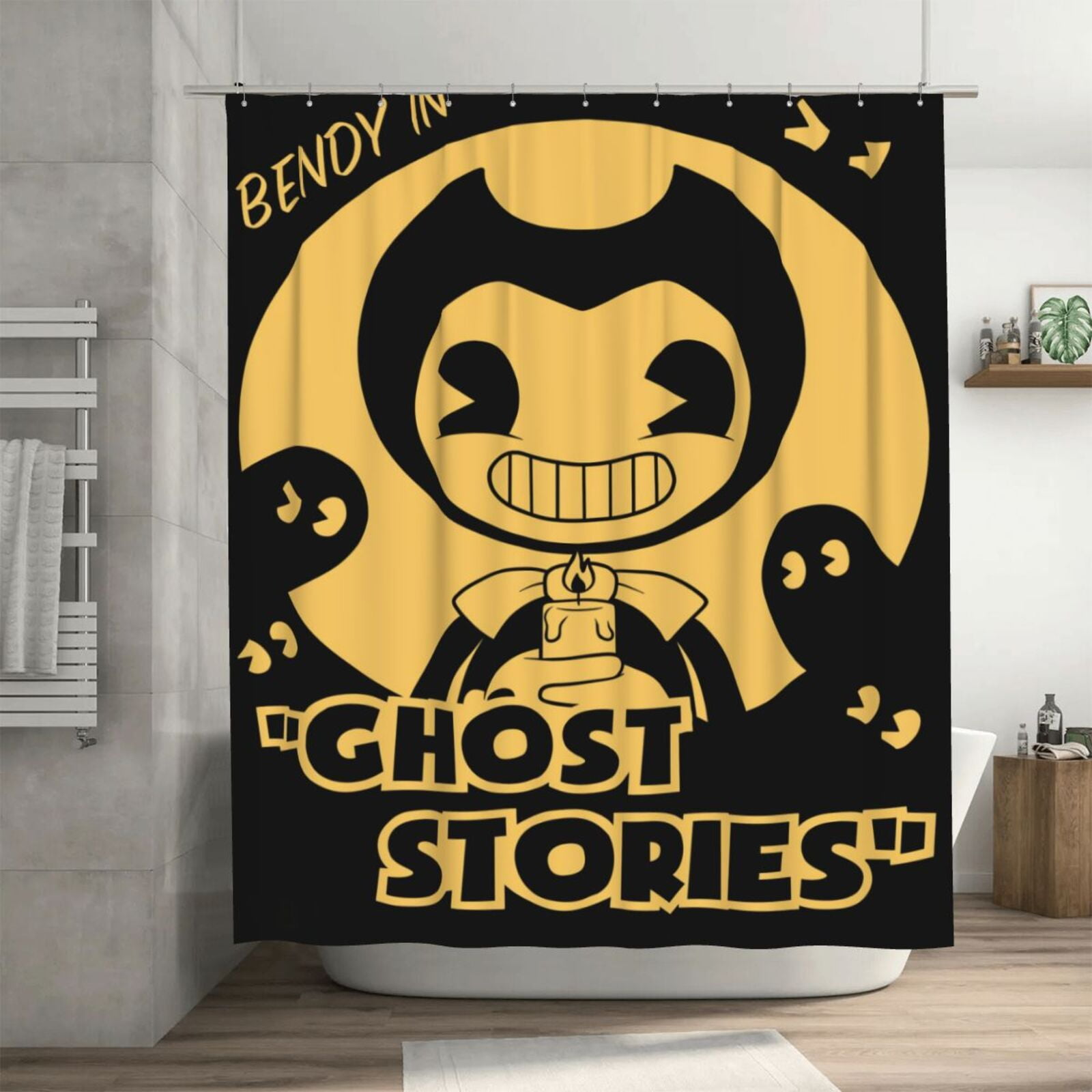 Bendy And The Ink Machine Shower Curtain, Lovely Cartoon Shower ...