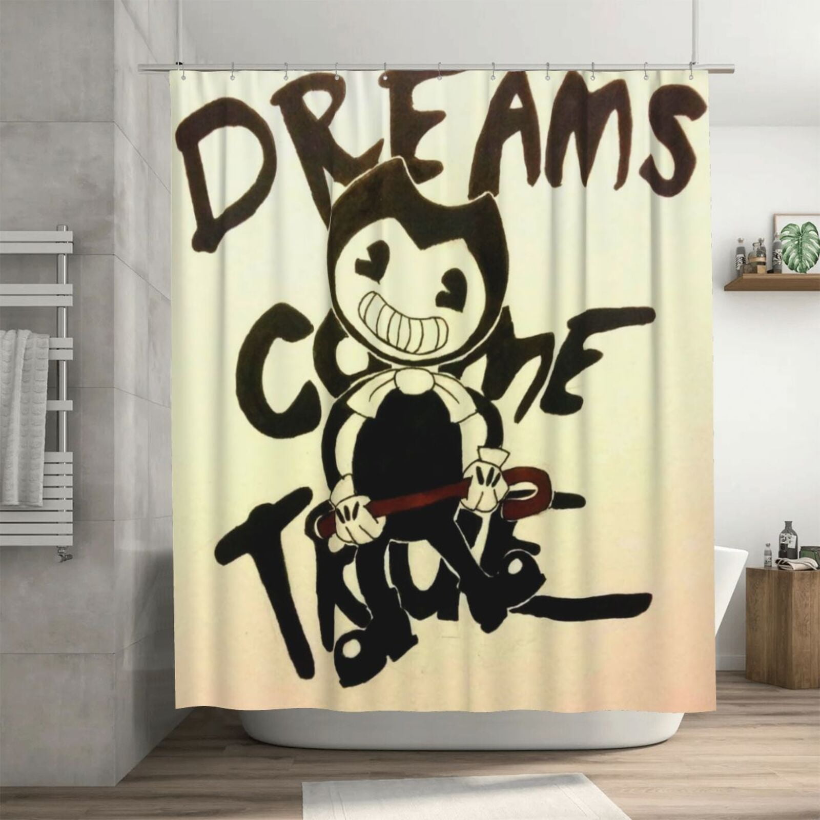 Bendy And The Ink Machine Shower Curtain, Lovely Cartoon Shower ...
